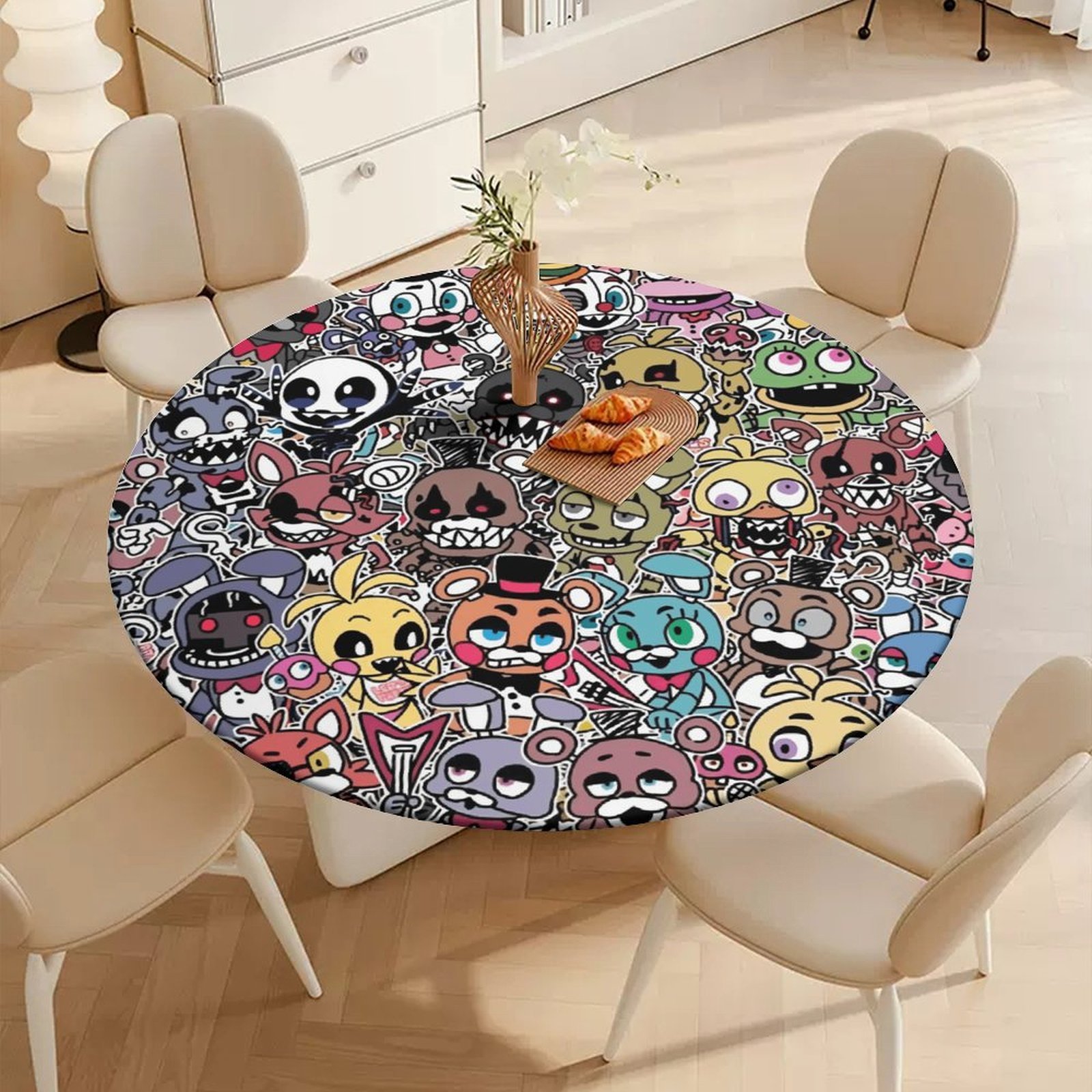 Five Nights at Freddy's Round waterproof Oxford tablecloth 130cm ...