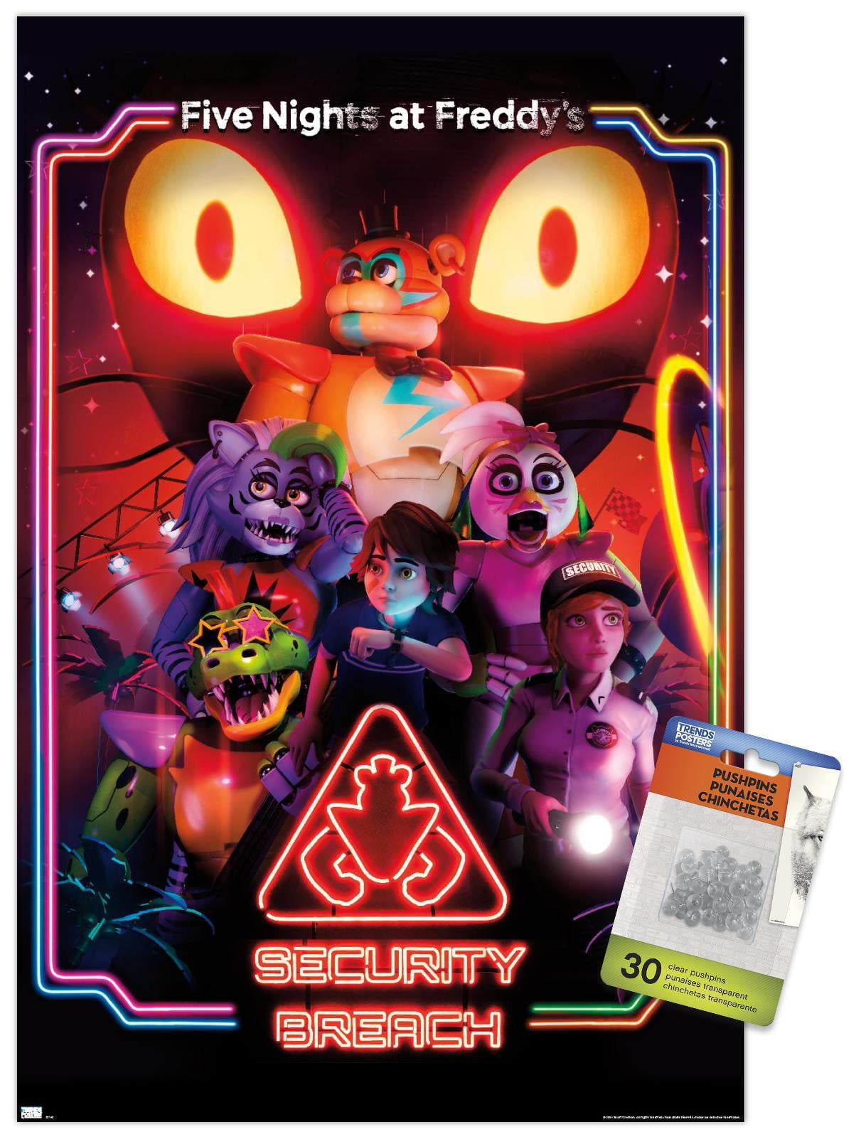 Five Nights at Freddy's: Security Breach - Key Art Wall Poster with ...