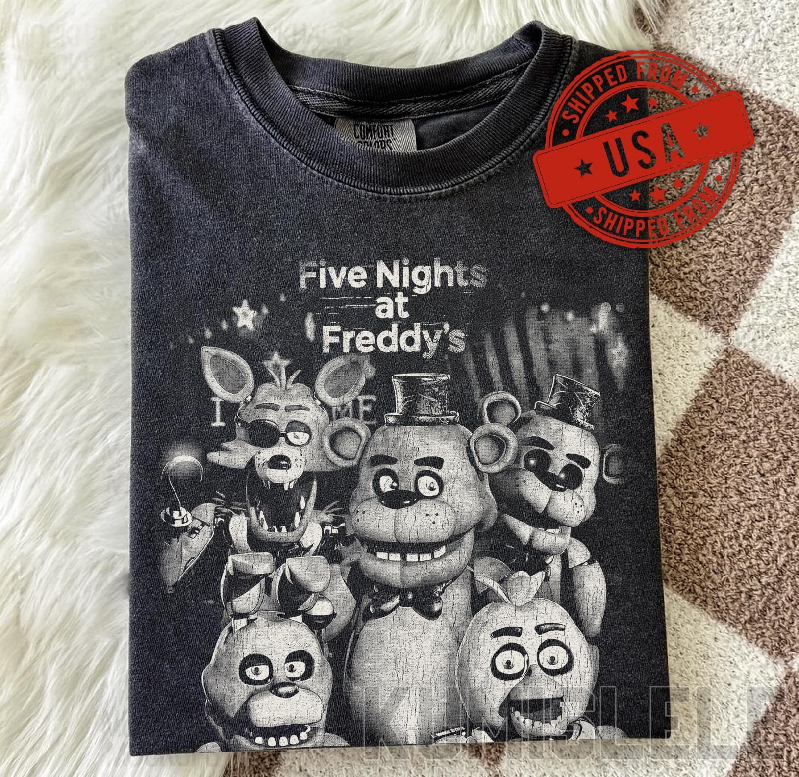 Five Nights at Freddy's Vintage Tee T-Shirt | Retro Horror Game ...
