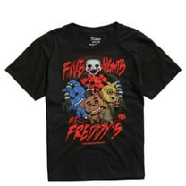 FNAF Film Style Group T-Shirt, Creepy Animatronics Chica Bonnie Freddy ...