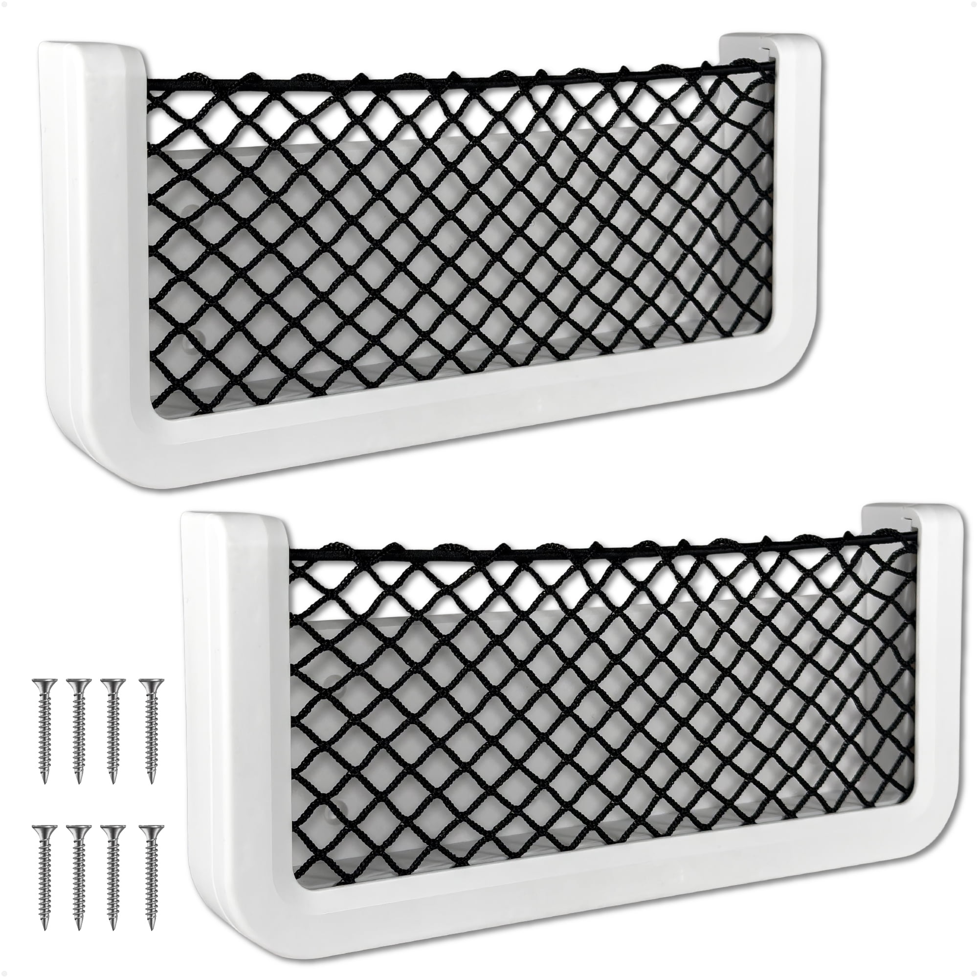 Five Oceans 2-Pack Boat Storage Net, White Frame, Black Elastic Netting ...