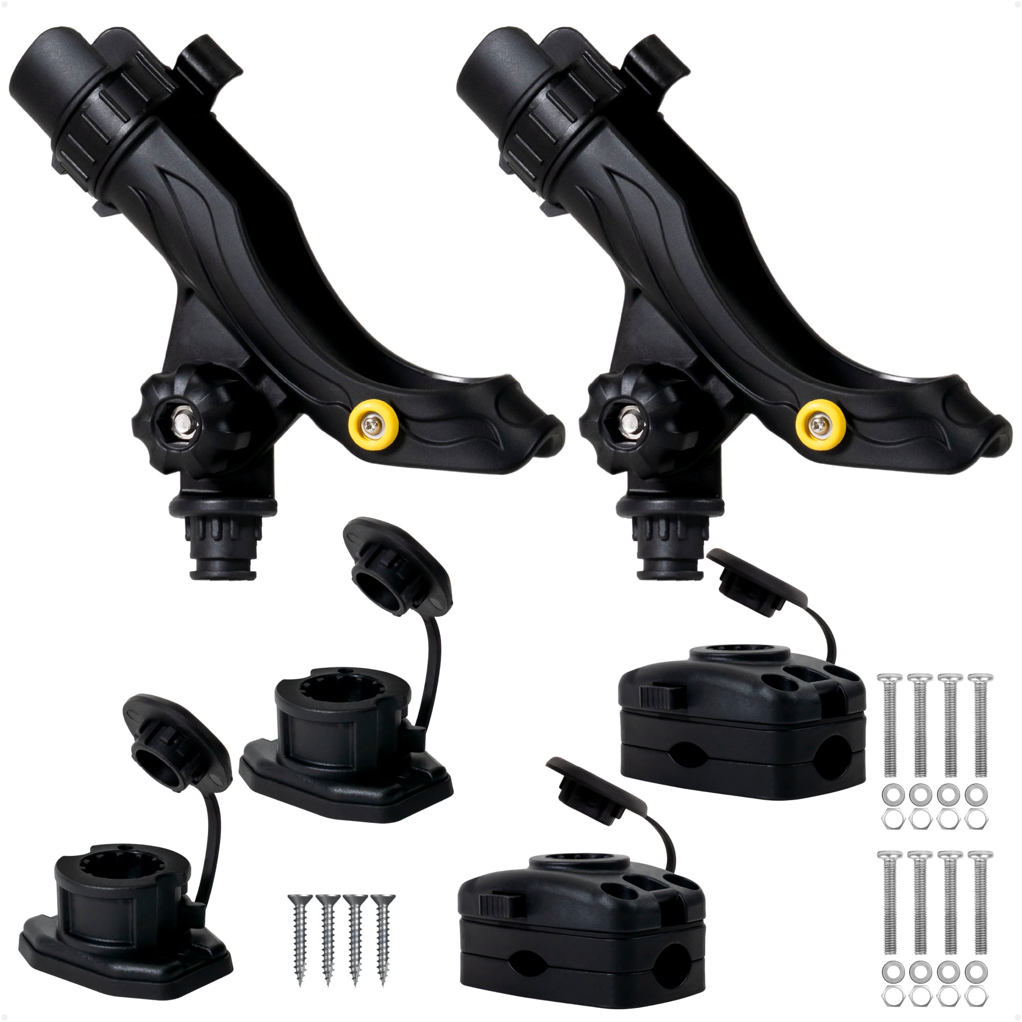 Five Oceans 2-Pack Fishing Rod Holder Set, Small, Black, High-Impact ...