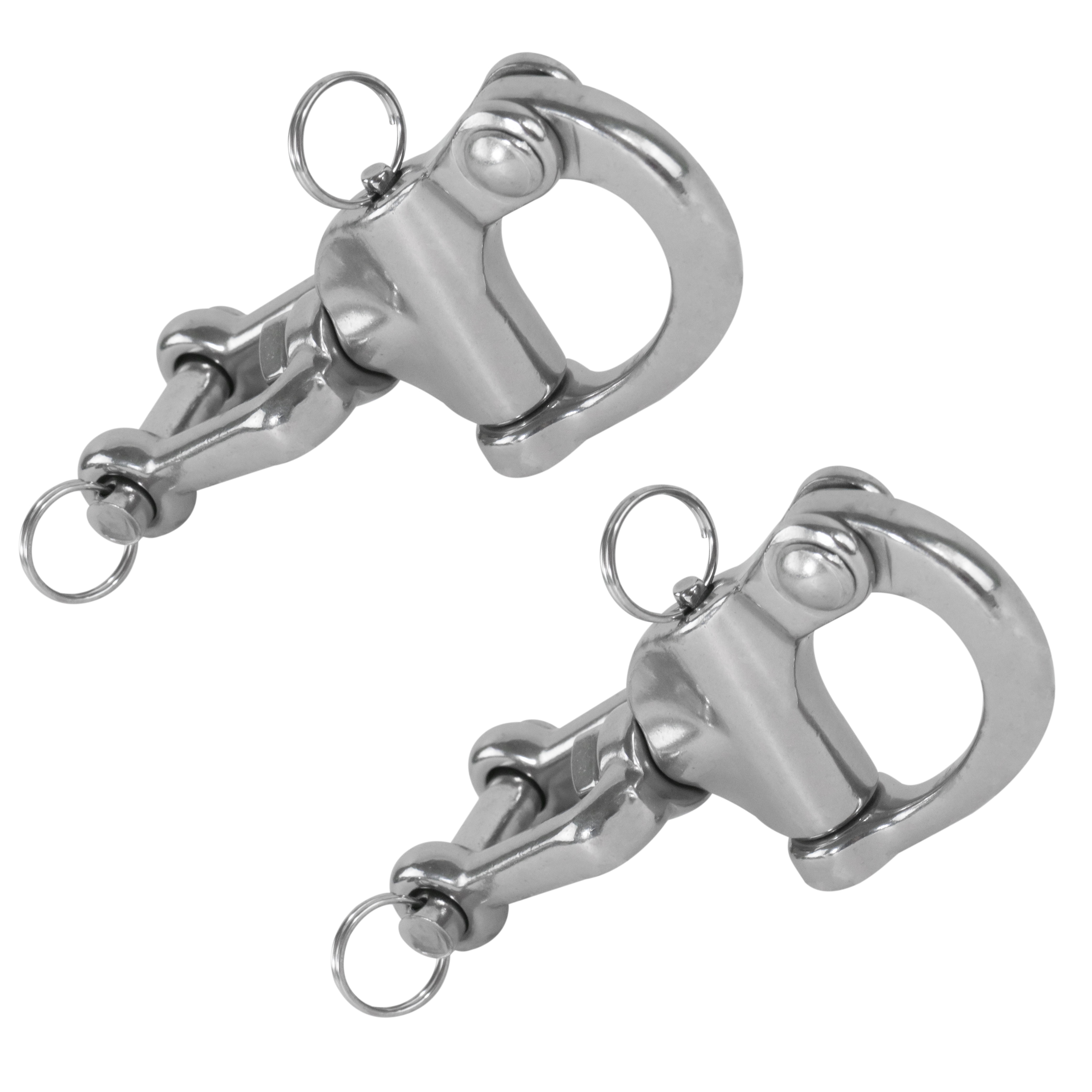 Five Oceans 2-Pack Stainless Steel 5-Inch Jaw Swivel Eye Snap Shackle ...