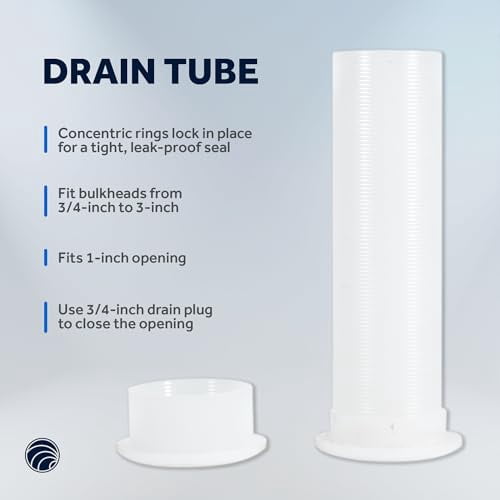 Five Oceans 3/4-Inch Boat Motorwell Drain Tube Thru Hull, Boat Drain ...
