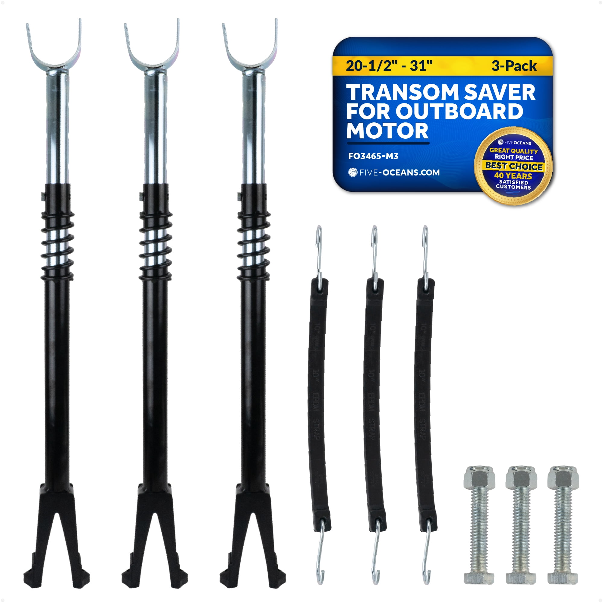 Five Oceans 3-Pack Transom Saver for Outboard Motor, Adjustable Motor ...