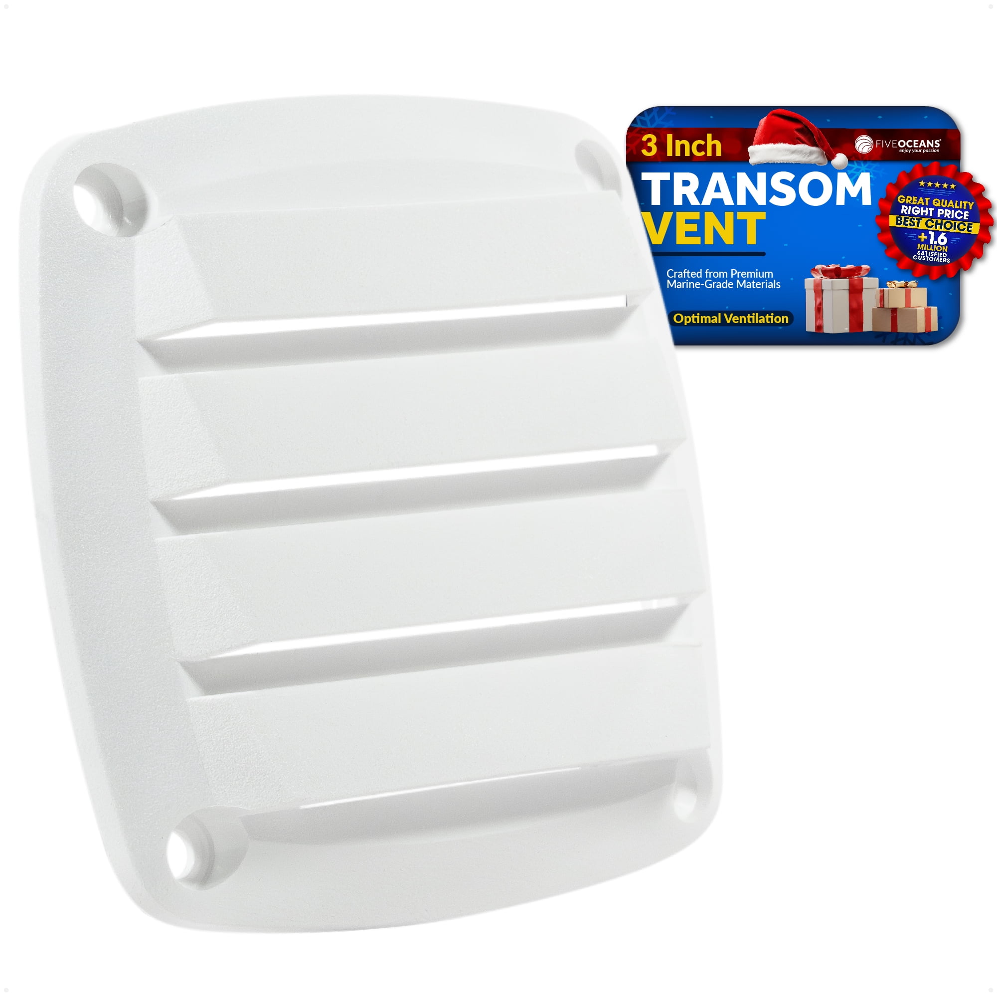 Five Oceans 4-Slotted Louvered Flush Hose Ventilators, 3-Inch ...
