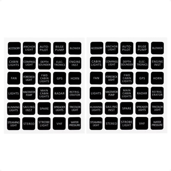 Five Oceans 30 Pcs Boat Sticker Kit, Marine Switch Labels, Waterproof ...