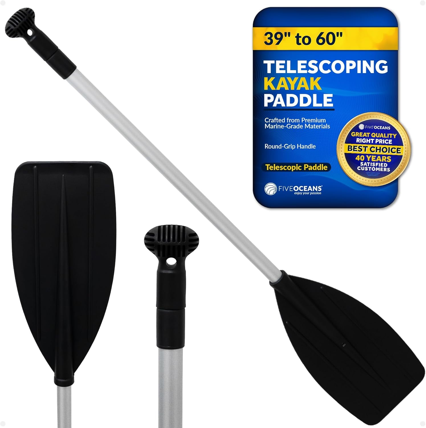 Five Oceans 4-Feet Canoe Paddle - Boat Paddle, T-Handle Oar Paddle for ...