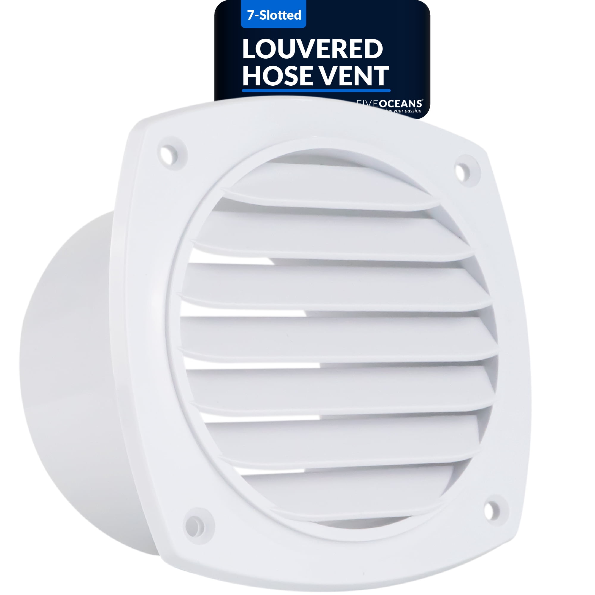Five Oceans 7-Slotted Louvered Hose Vent, 4-inch Hose Diameter, Air ...