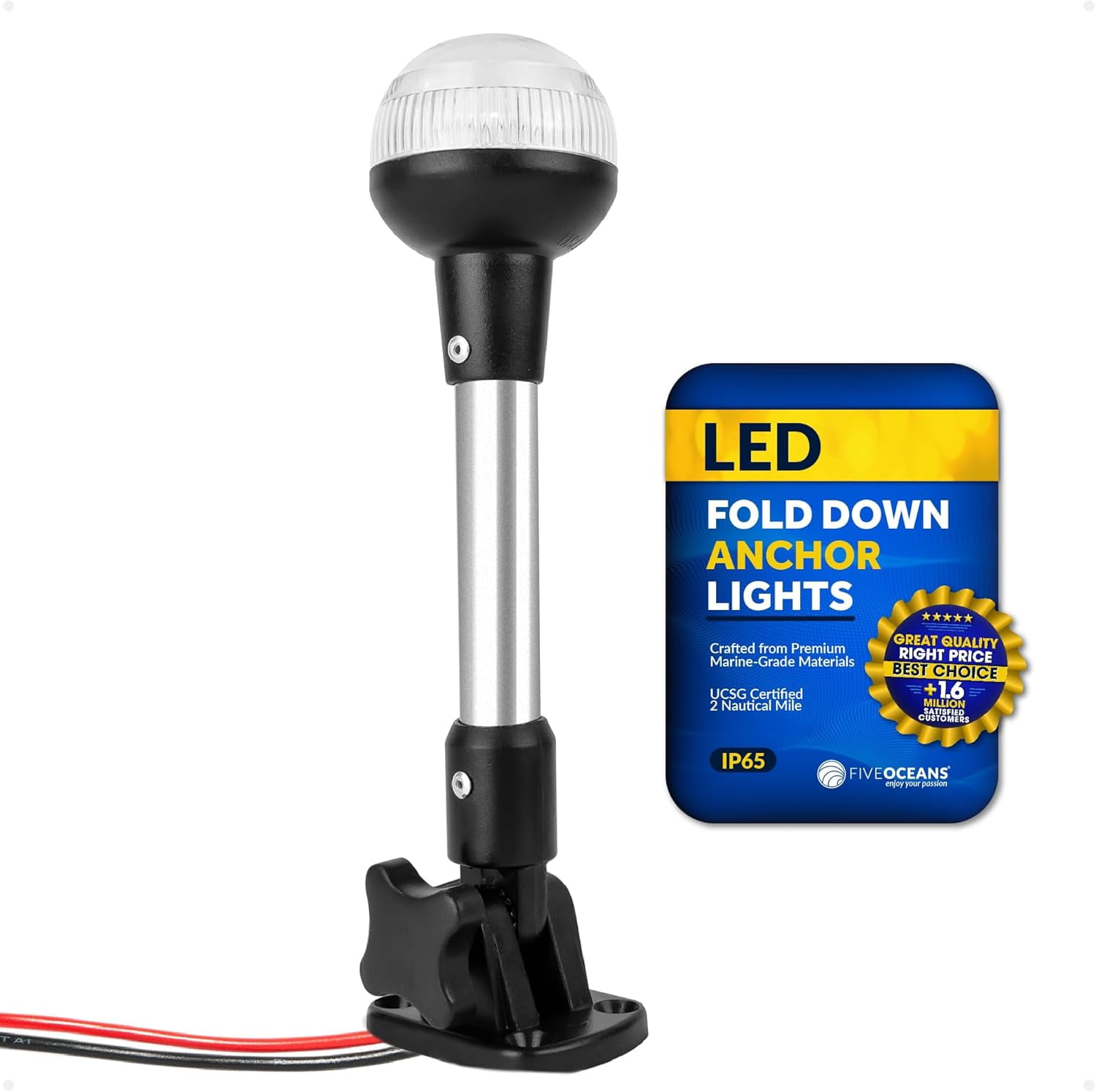 Five Oceans Anchor Stern Light - LED Marine, 12V DC, USCG 2NM Certified ...