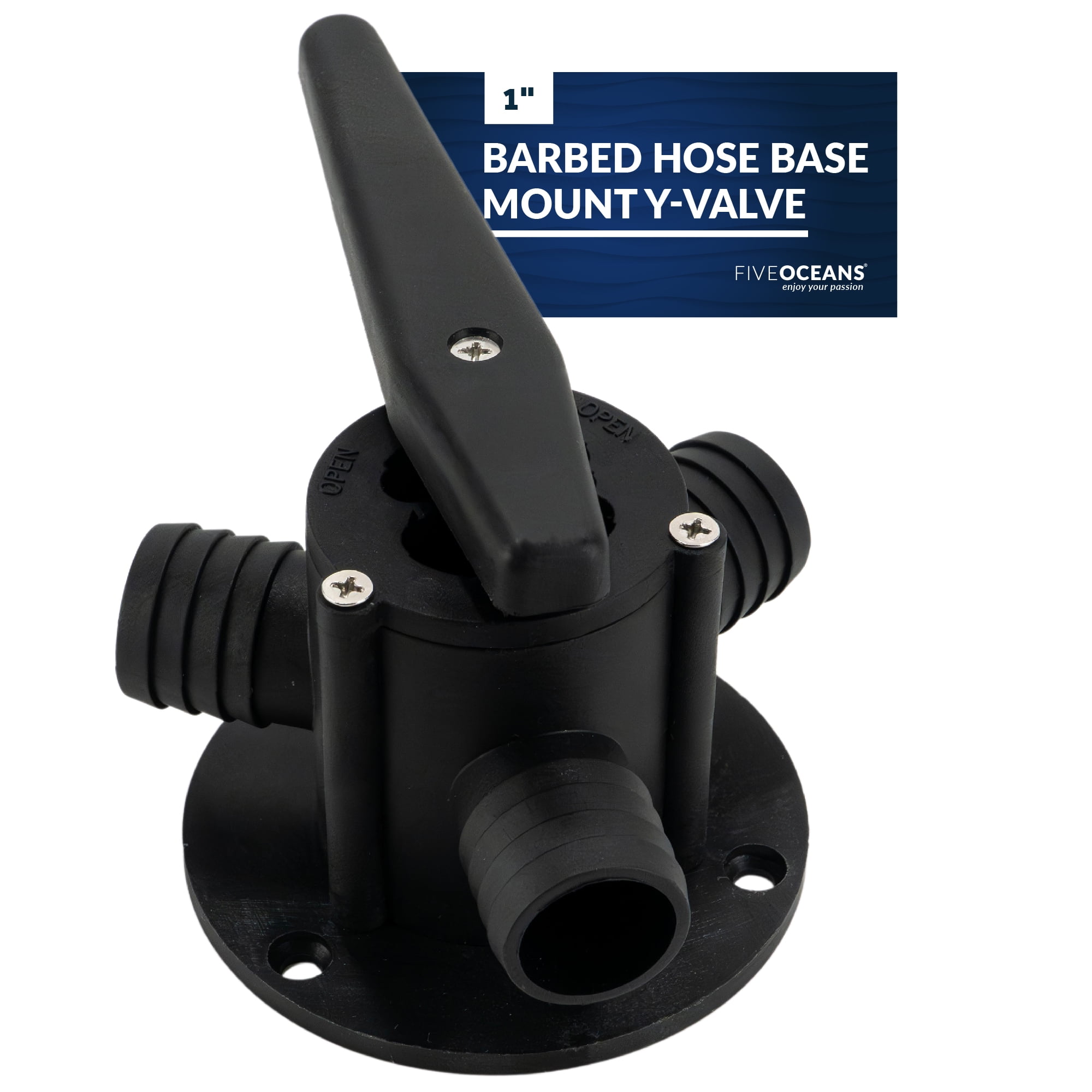 Five Oceans Base Mount Y-Valve with 1-Inch Barbed Hose Ports - FO4124 ...