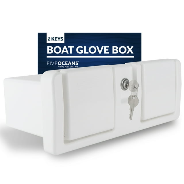 Five Oceans UV-Resistant Boat Glove Box with Marine Storage, Cup Holder ...