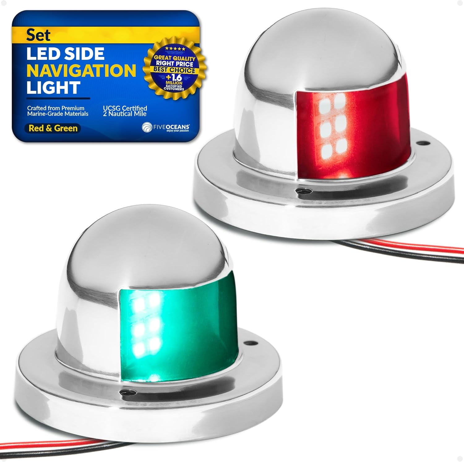 Five Oceans Boat Navigation Lights - LED Bow Light, Navigation Lights ...