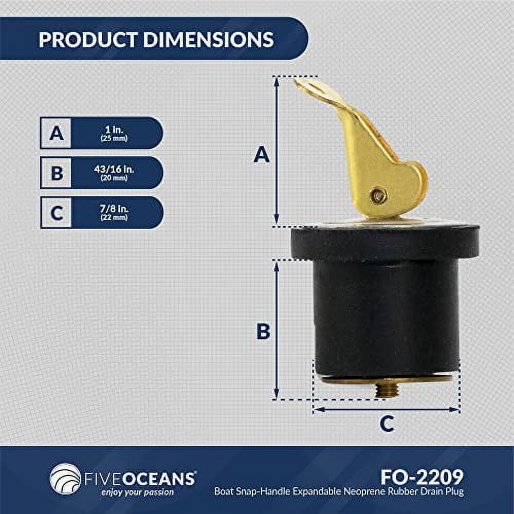 Five Oceans Boat Plug, Livewell Bailer Drain Plug, for 7/8-Inch ...