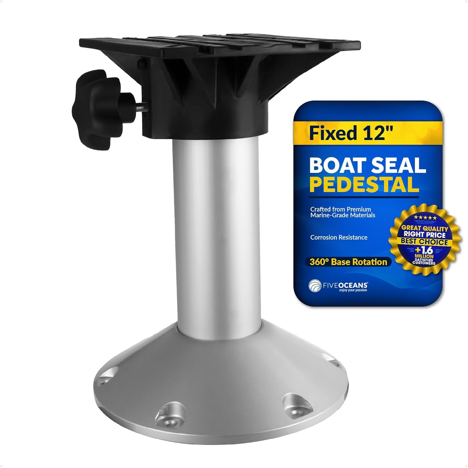 Five Oceans Boat Seat Pedestals, Fixed Height 12 Inches, 360 Degree ...