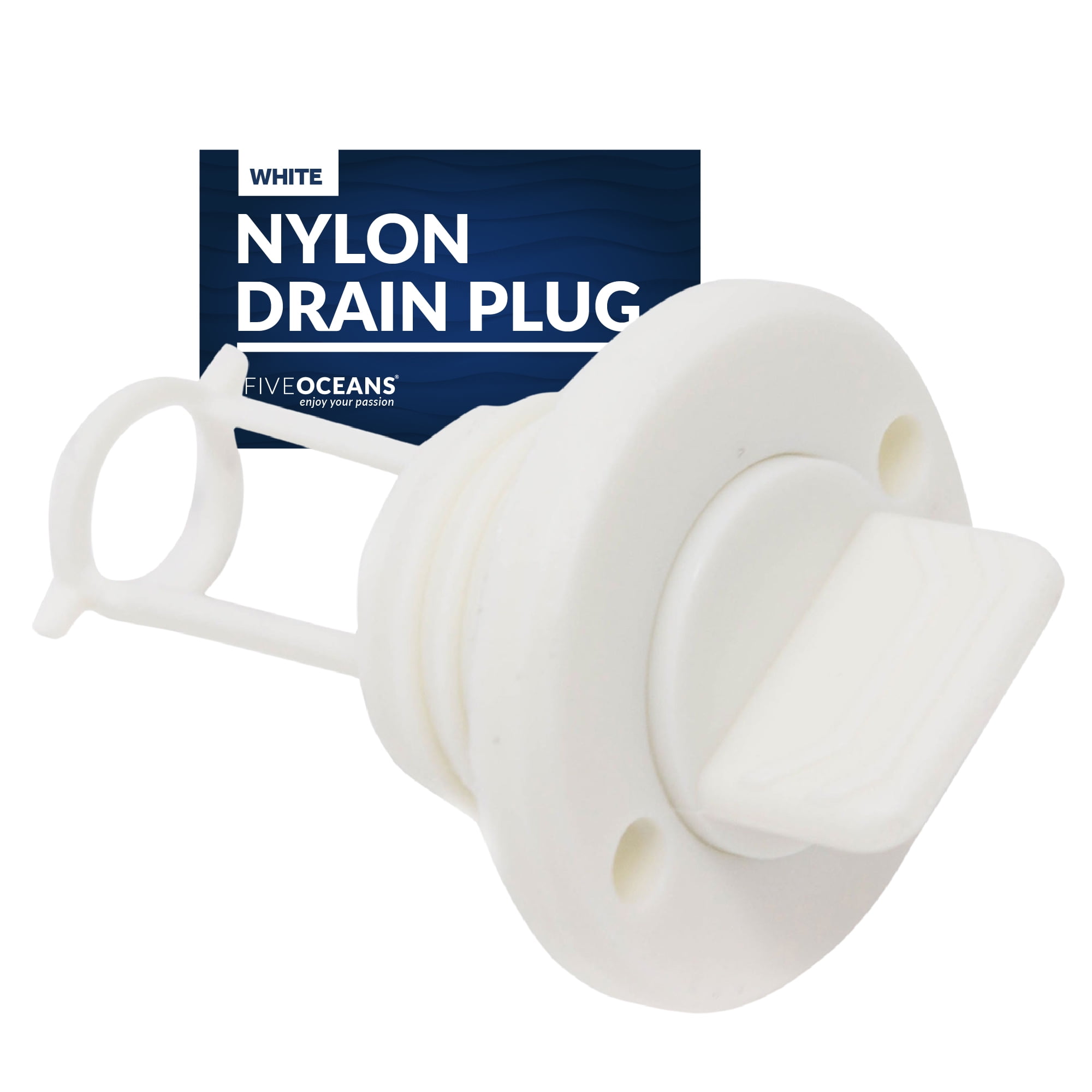 Five Oceans Marine Nylon Bilge Drain Plug, 1-Inch Transom Hole, White ...