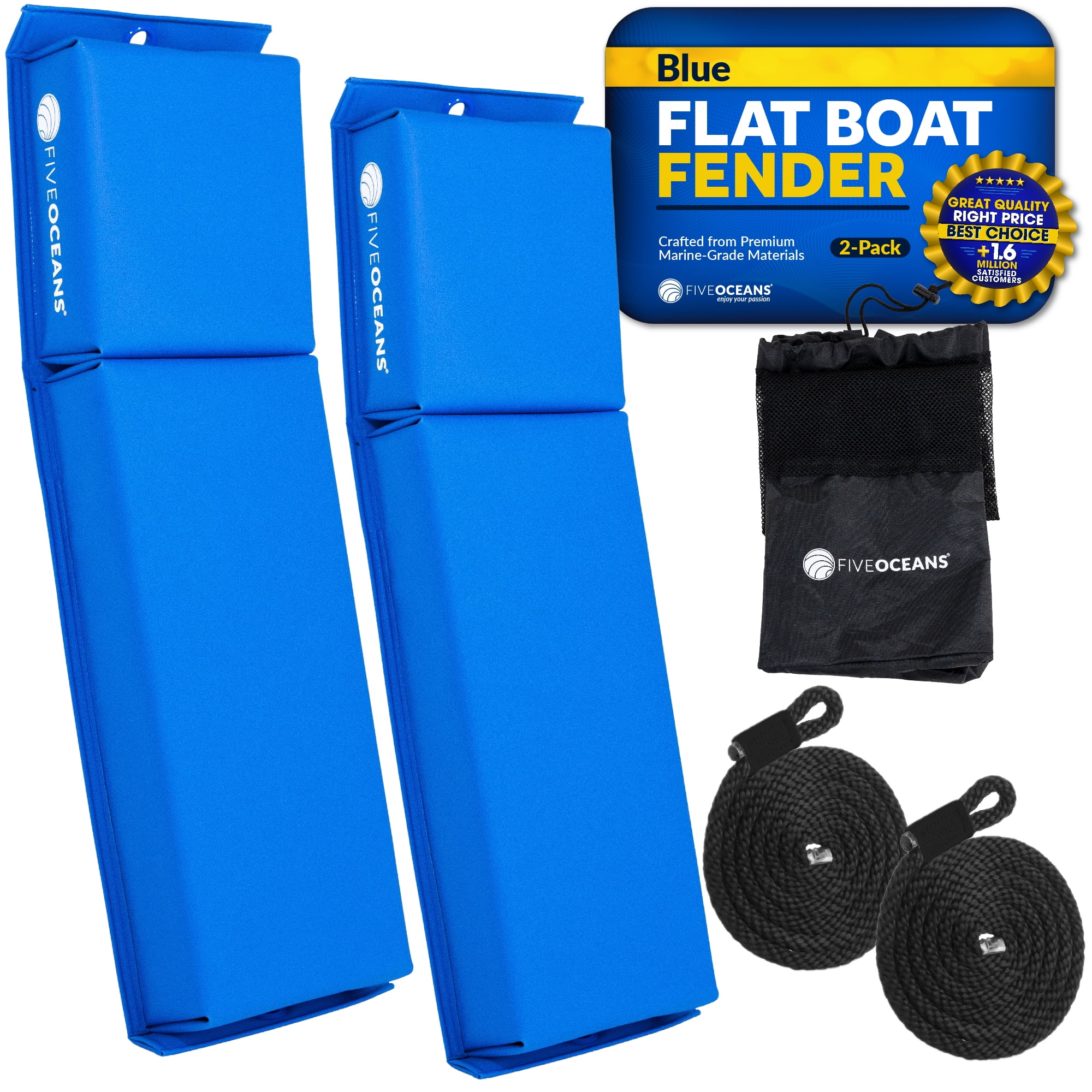 Five Oceans Contour Flat Boat Fender, Boat Fenders, Boat Bumpers for ...