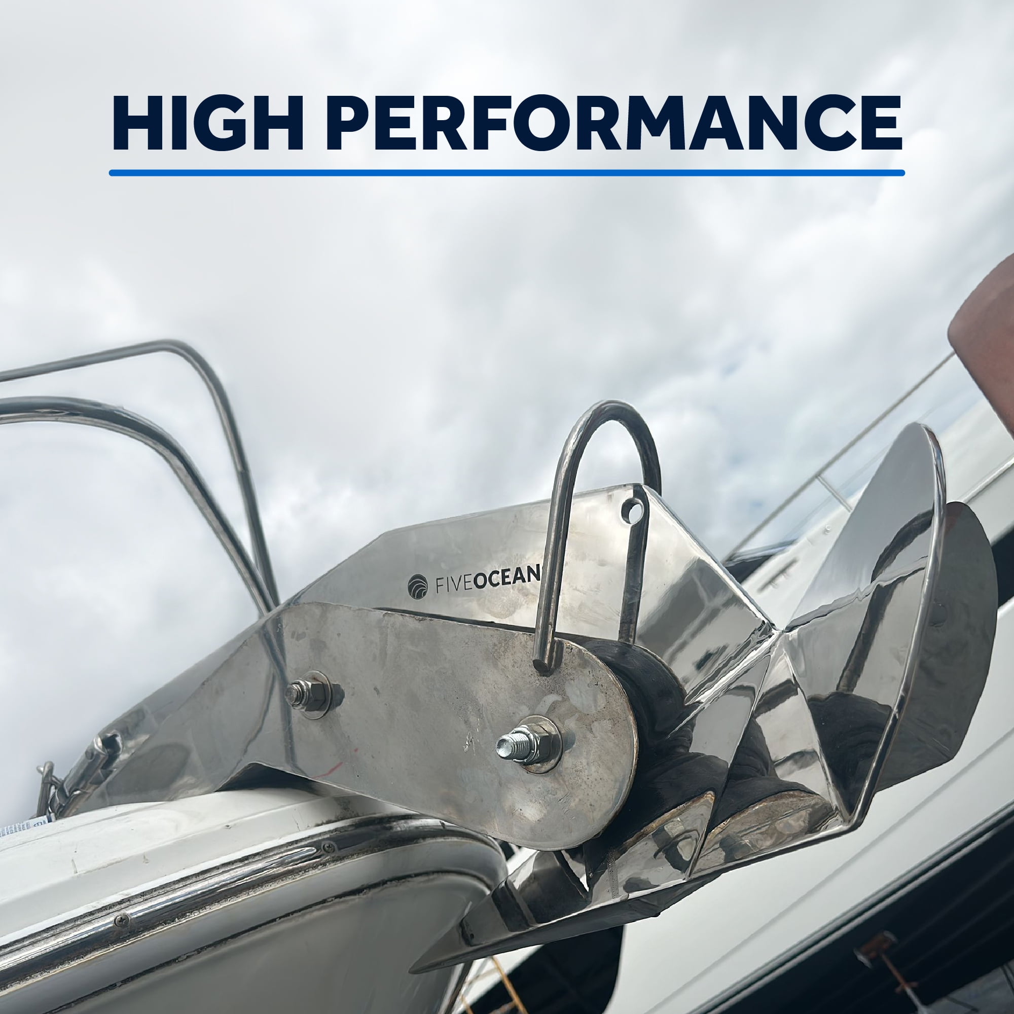 Five Oceans Delta Style Wing Boat Anchor, 18 Lb / 8 Kg Stainless Steel ...