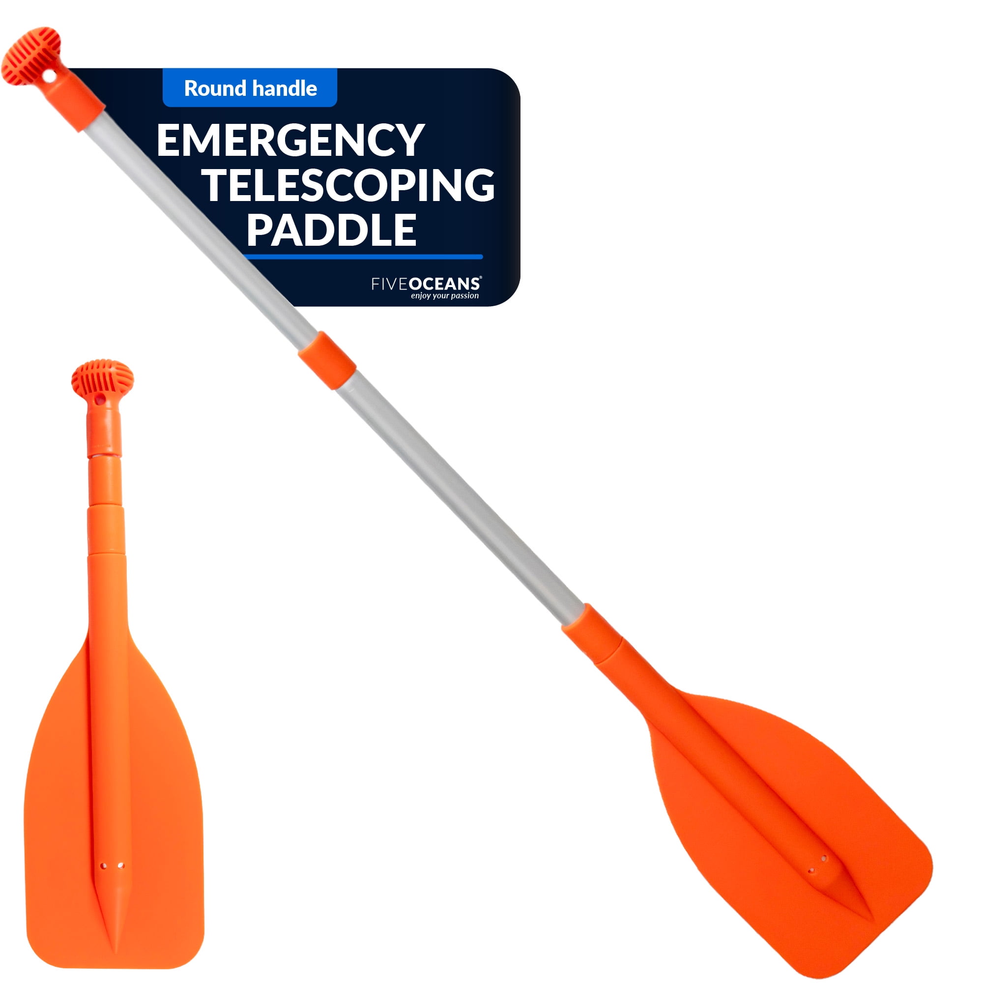 Five Oceans Emergency Telescoping Paddle, Boat Paddles, Floating Orange ...
