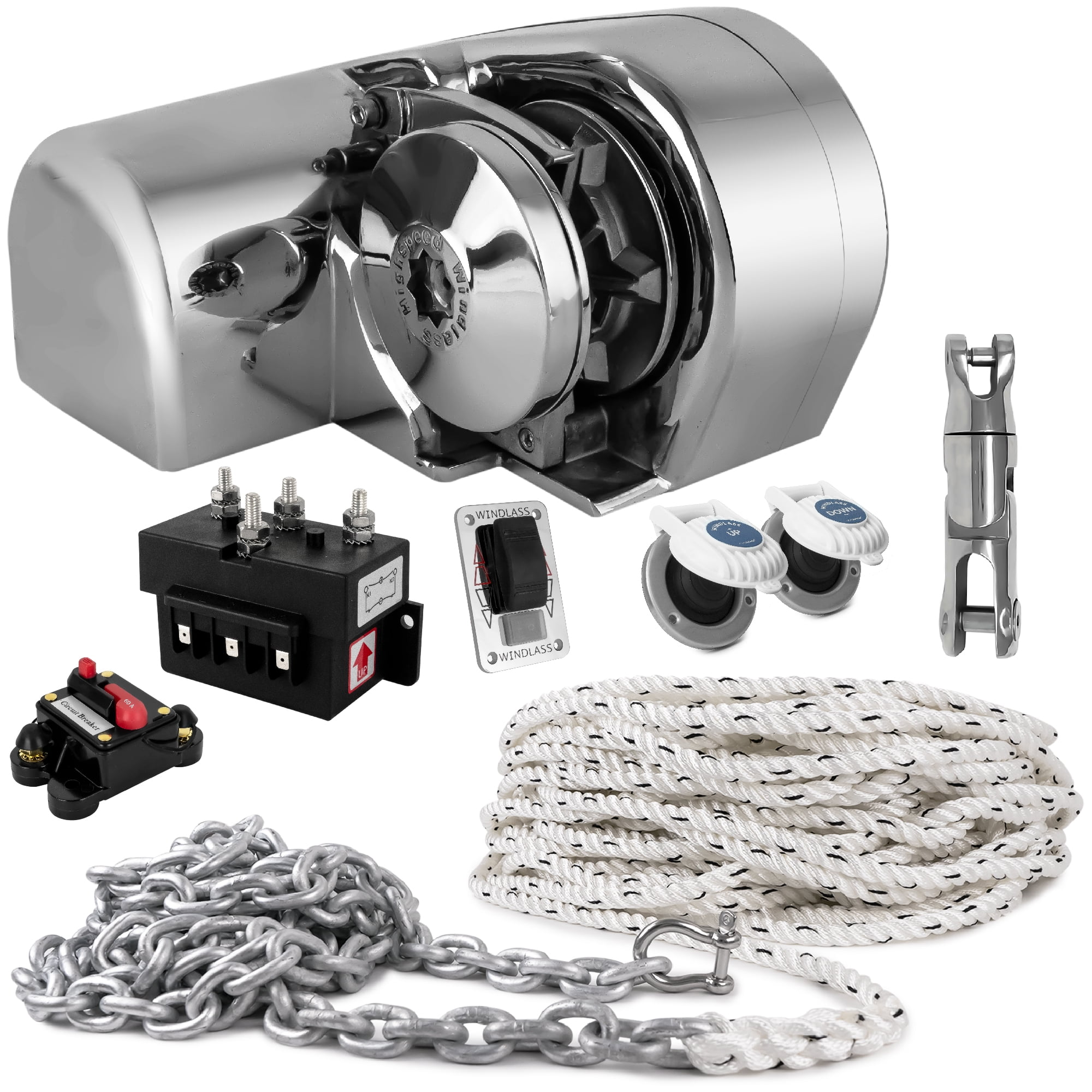 Five Oceans Horizontal Windlass Kit, Boat Anchor Windlass Atlantic 600 ...