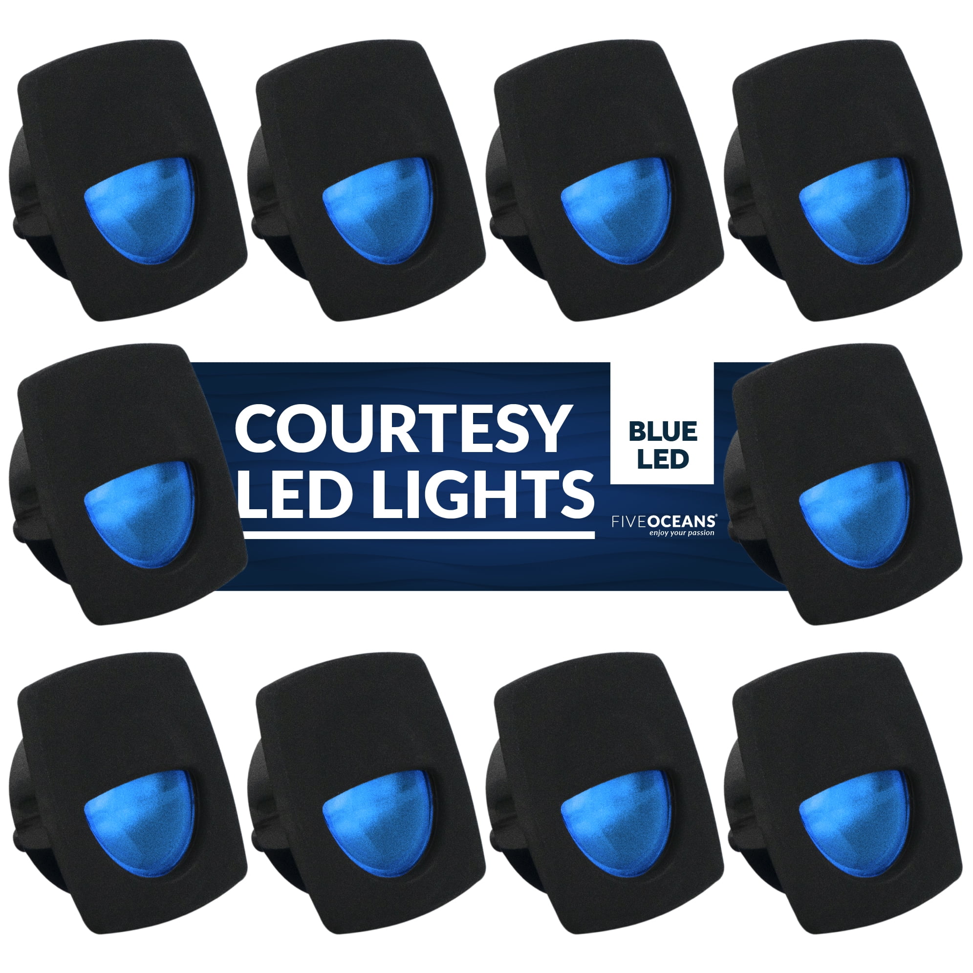 Five Oceans LED Companion Way Light, 10 Pack Marine Courtesy Lights ...