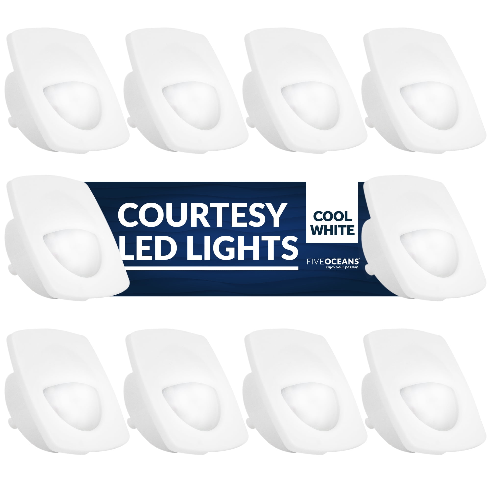 Five Oceans LED Companion Way Light, 10 Pack Marine Courtesy Lights ...