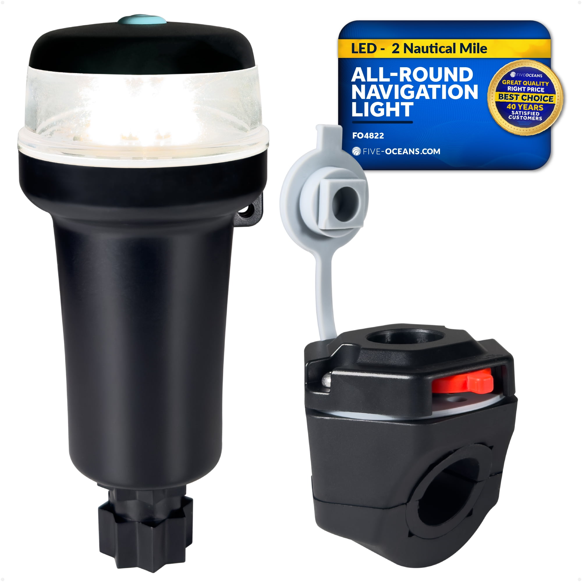 Five Oceans LED Portable All-Round Boat Navigation Light, Rail Mount, 2 ...