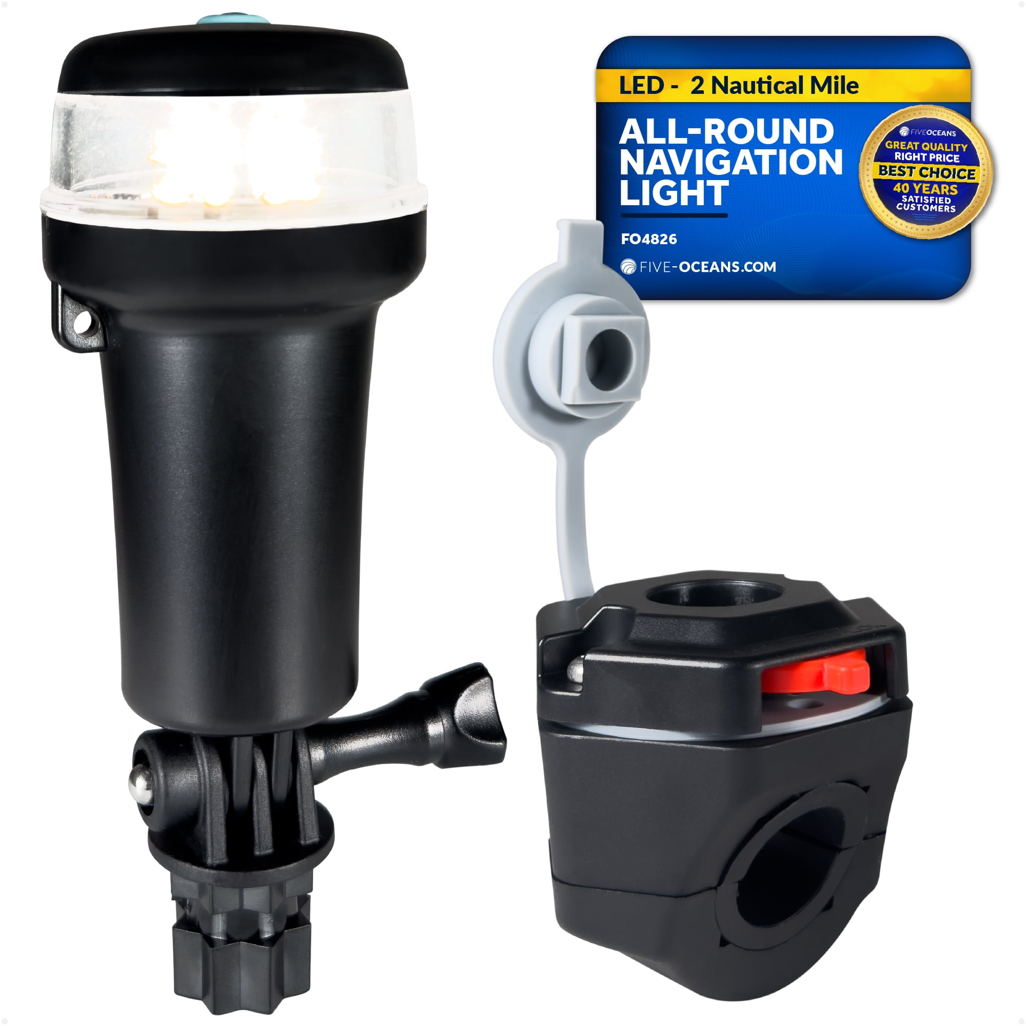 Five Oceans LED Portable All-Round Boat Navigation Light, Rail Mount ...