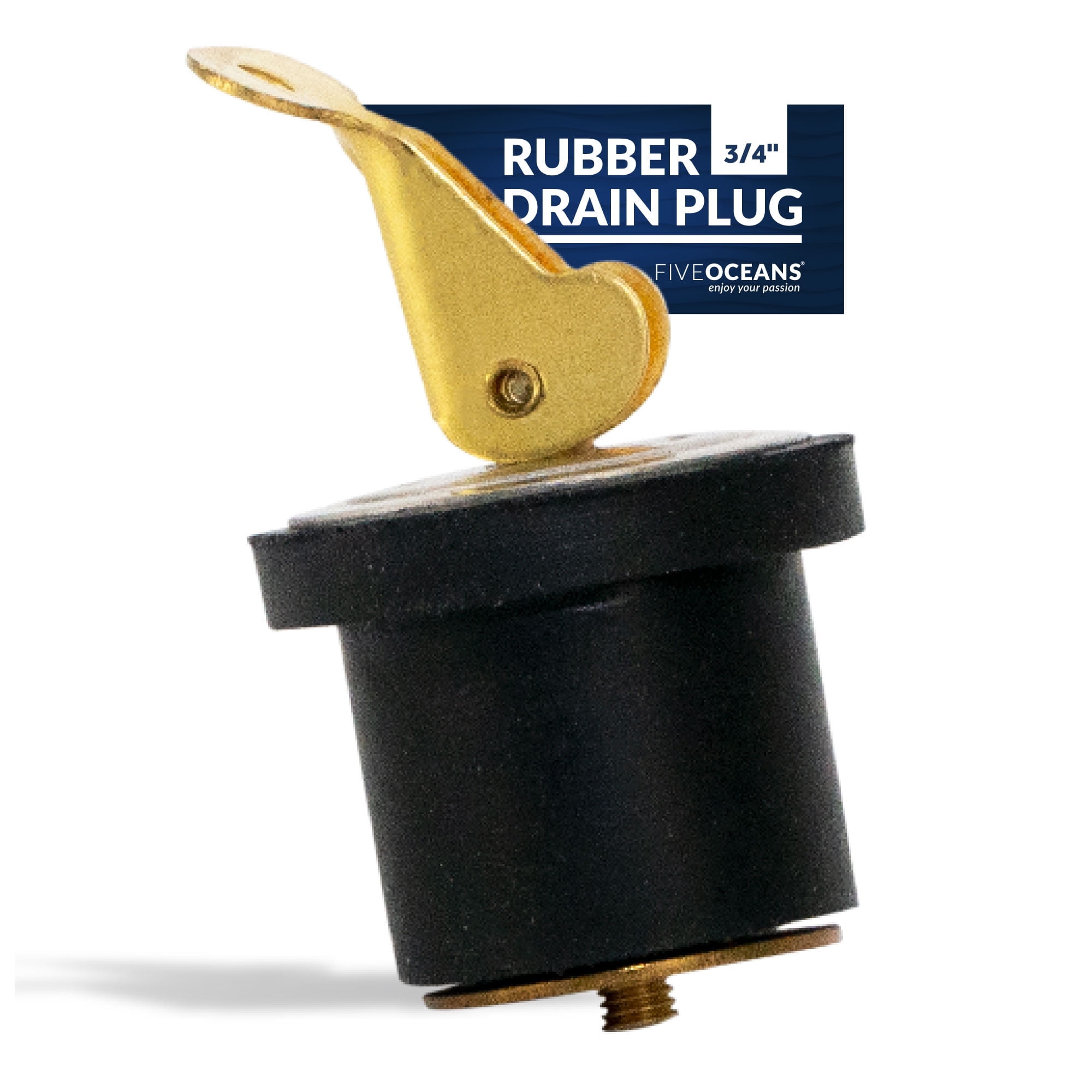 Five Oceans Livewell Bailer Drain Plug, For 3/4-Inch Diameter Drains, Locks in Place, Brass ...