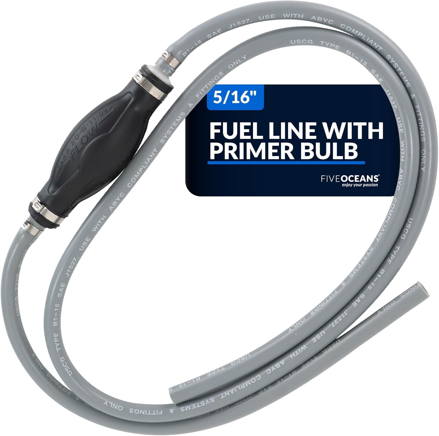 Five Oceans Marine Boat Fuel Line, Universal Outboard Fuel Line with ...