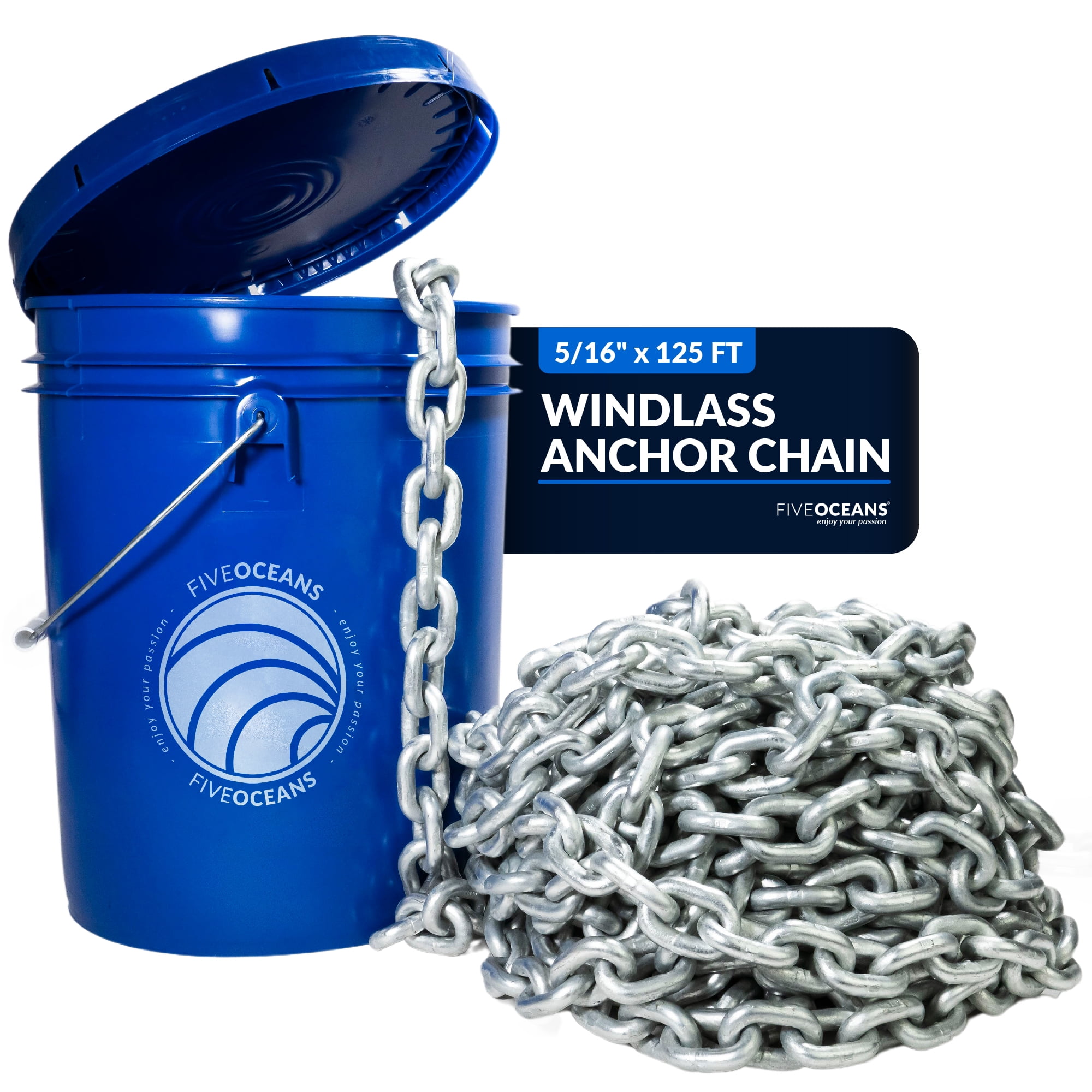 Five Oceans Marine Grade Windlass Anchor Chains for Boats, 5/16-Inch x ...