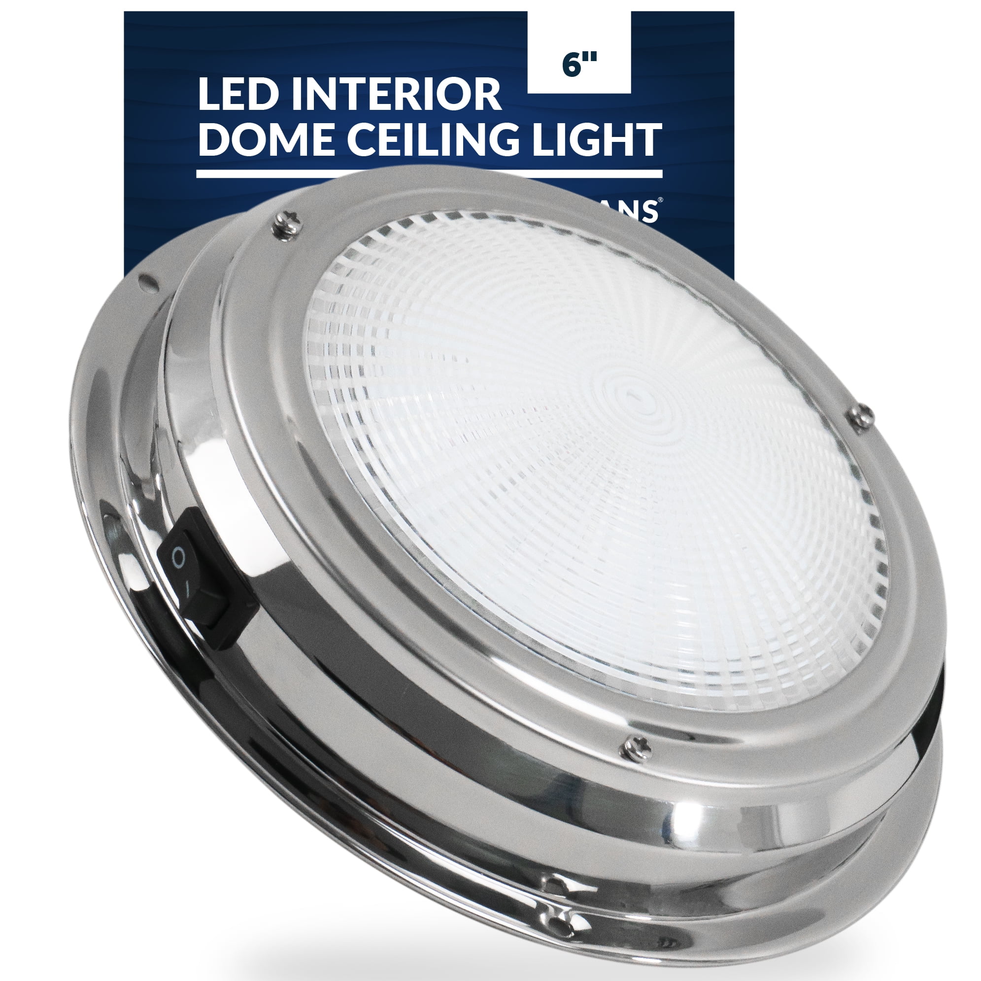 Five Oceans Marine LED Interior Dome Light, 6 Inch Boat Ceiling LED ...