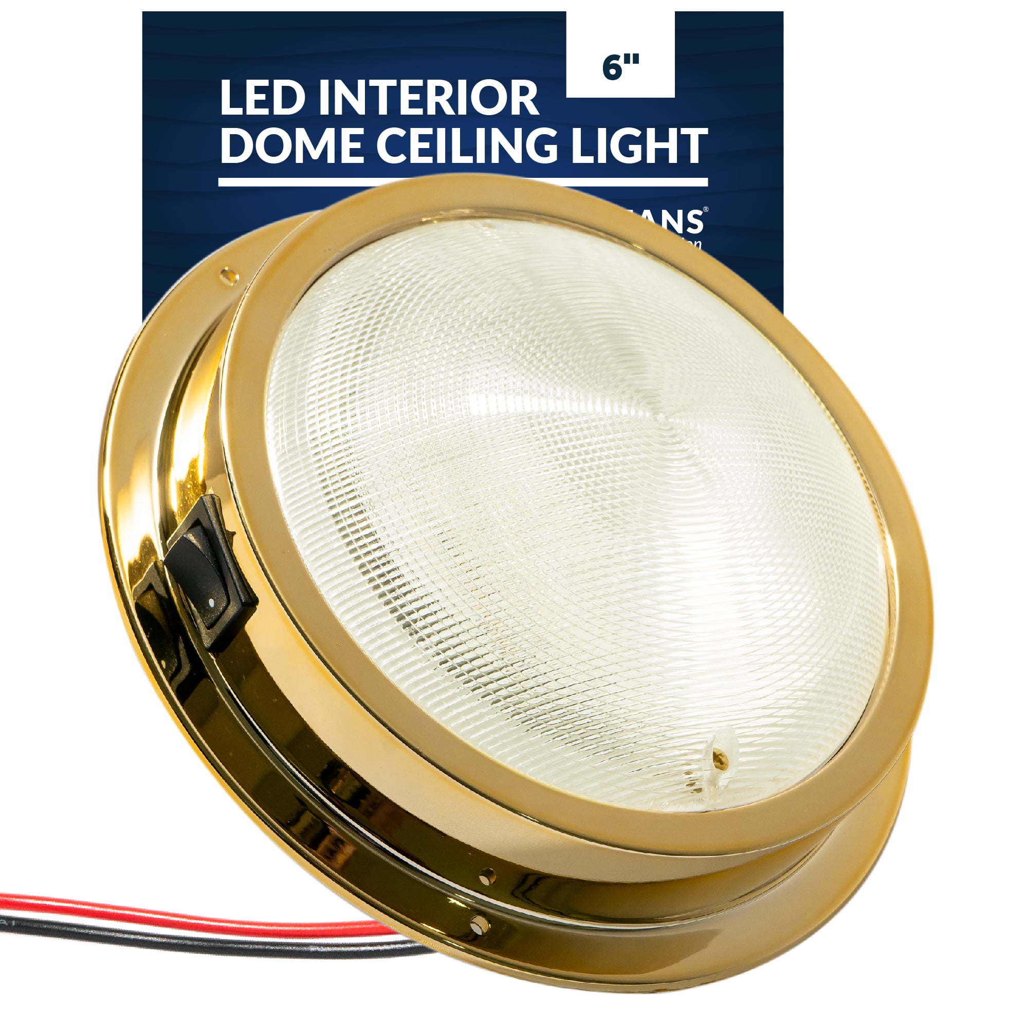 Five Oceans Marine LED Interior Dome Light, 6 Inch Boat Ceiling LED ...