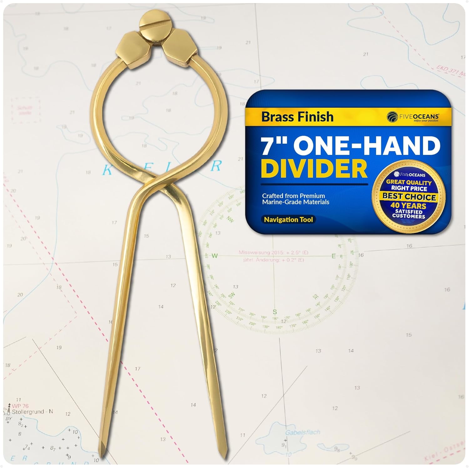 Five Oceans Marine Navigation 7-Inch One Hand Divider, Elegant Marine ...