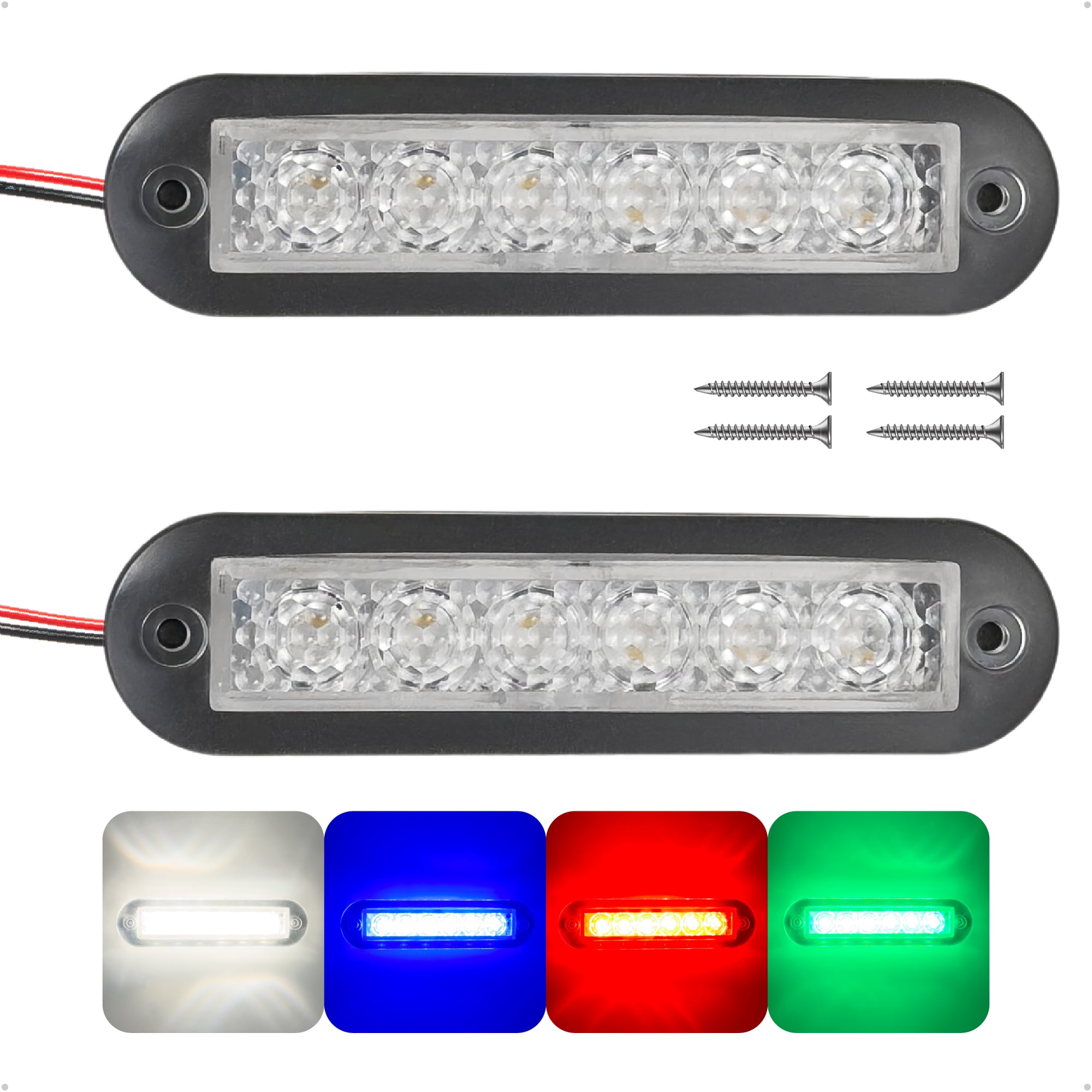 Five Oceans RGBW LED Boat Interior Lights, 4-Inch, 2-Pack, IP67 ...