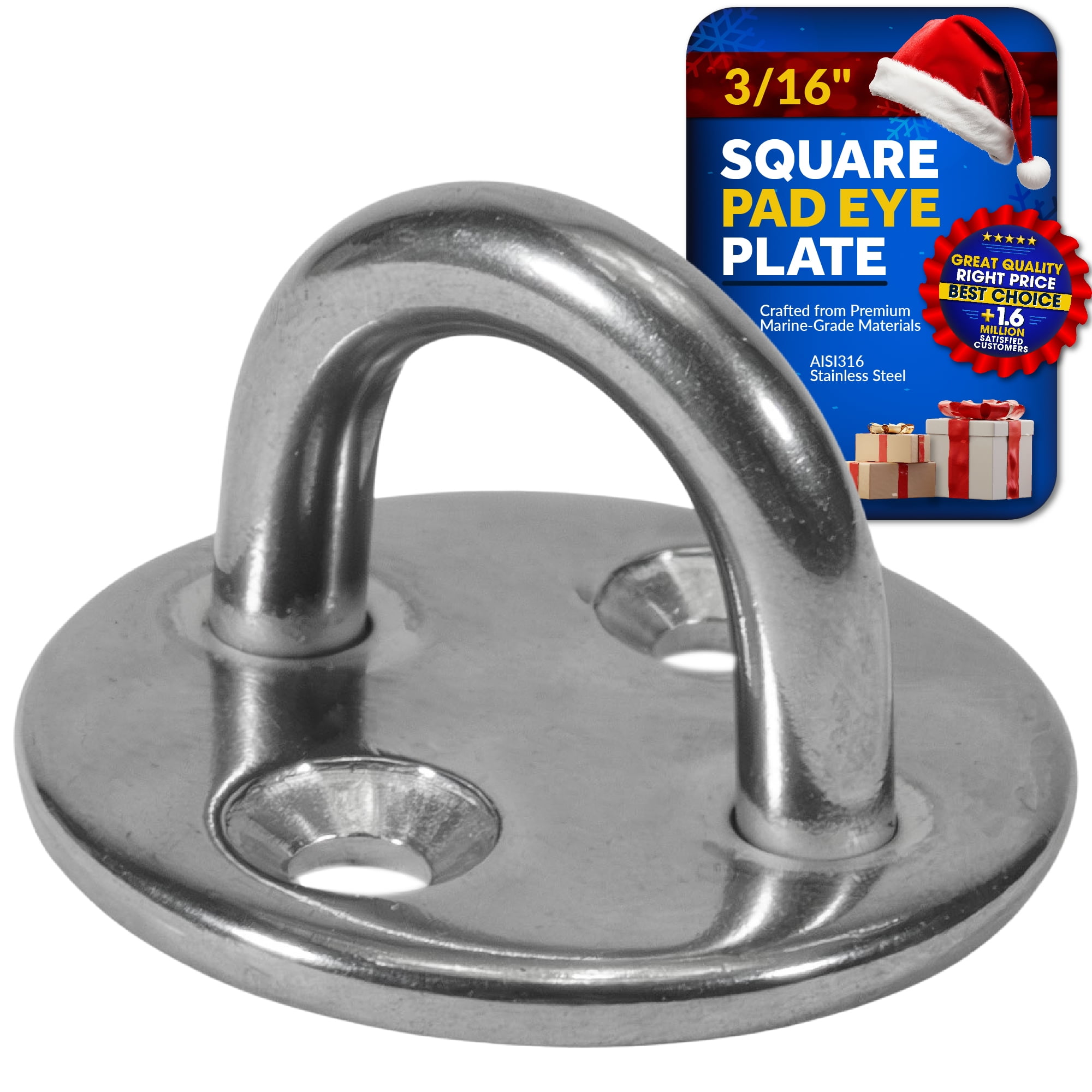 Five Oceans Heavy Duty 3/16" Stainless Steel Round Pad Eye - FO2101 ...