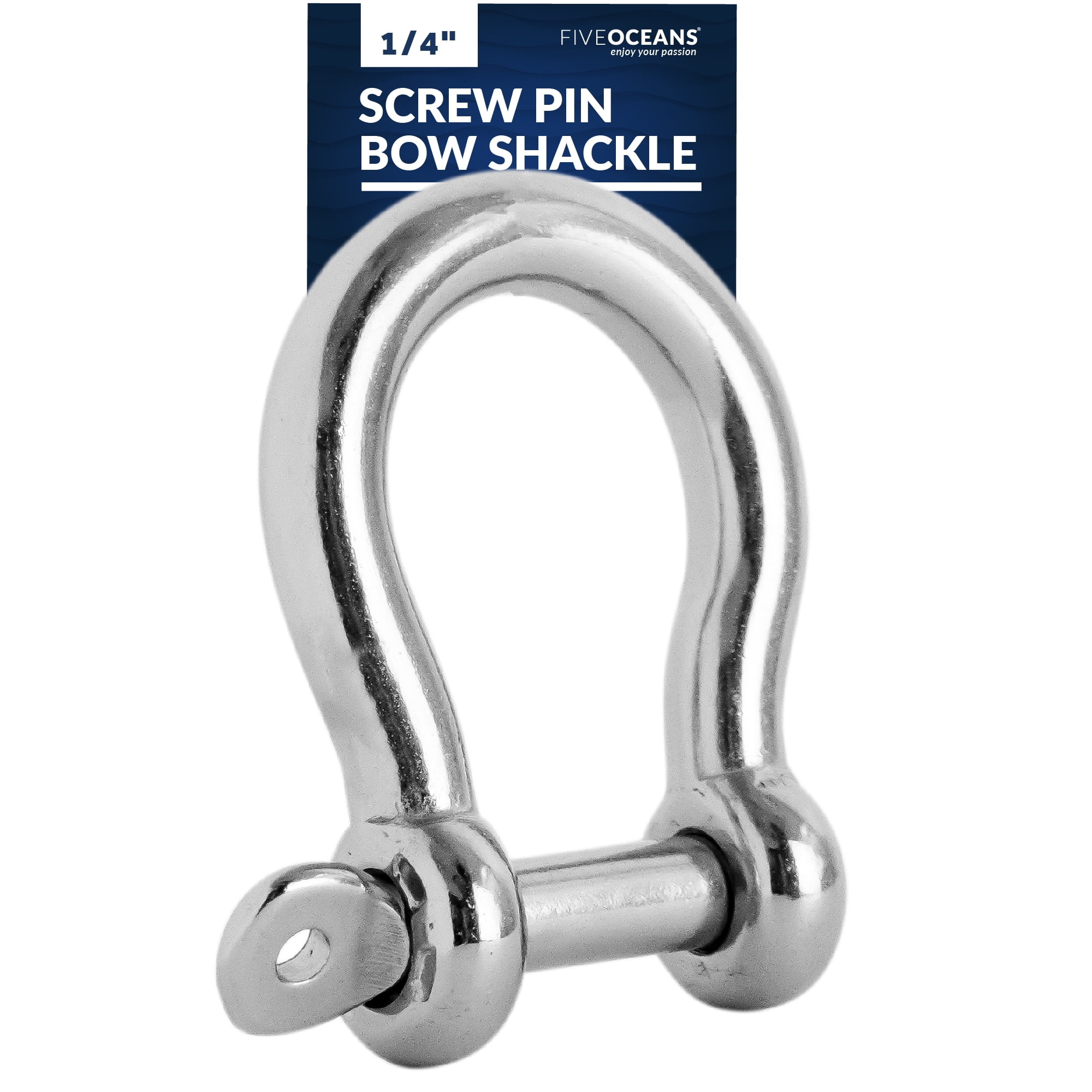 Five Oceans Screw Pin Anchor Bow Shackle 1/4 inches, Heavy Duty ...