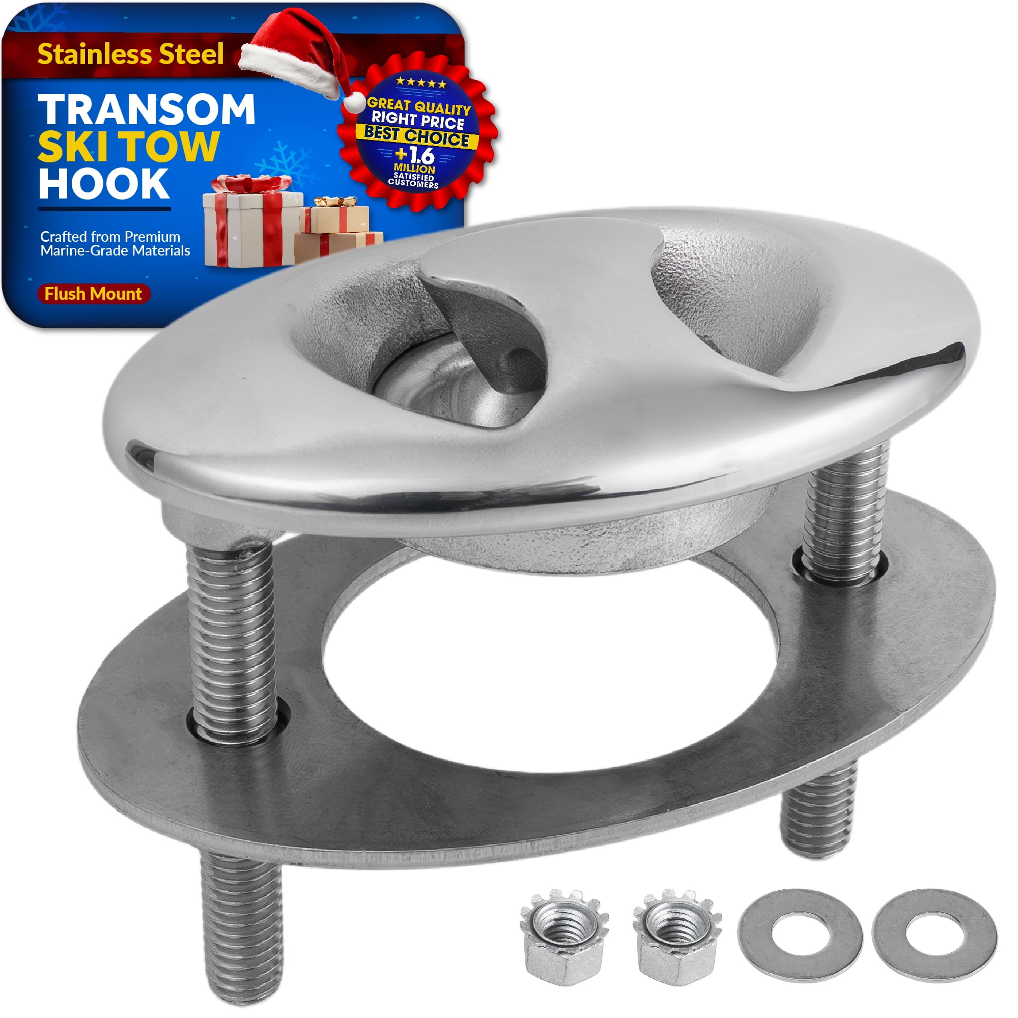 Five Oceans Heavy-Duty Ski Tow Hook - Boat Tow Hook, Marine Polished ...