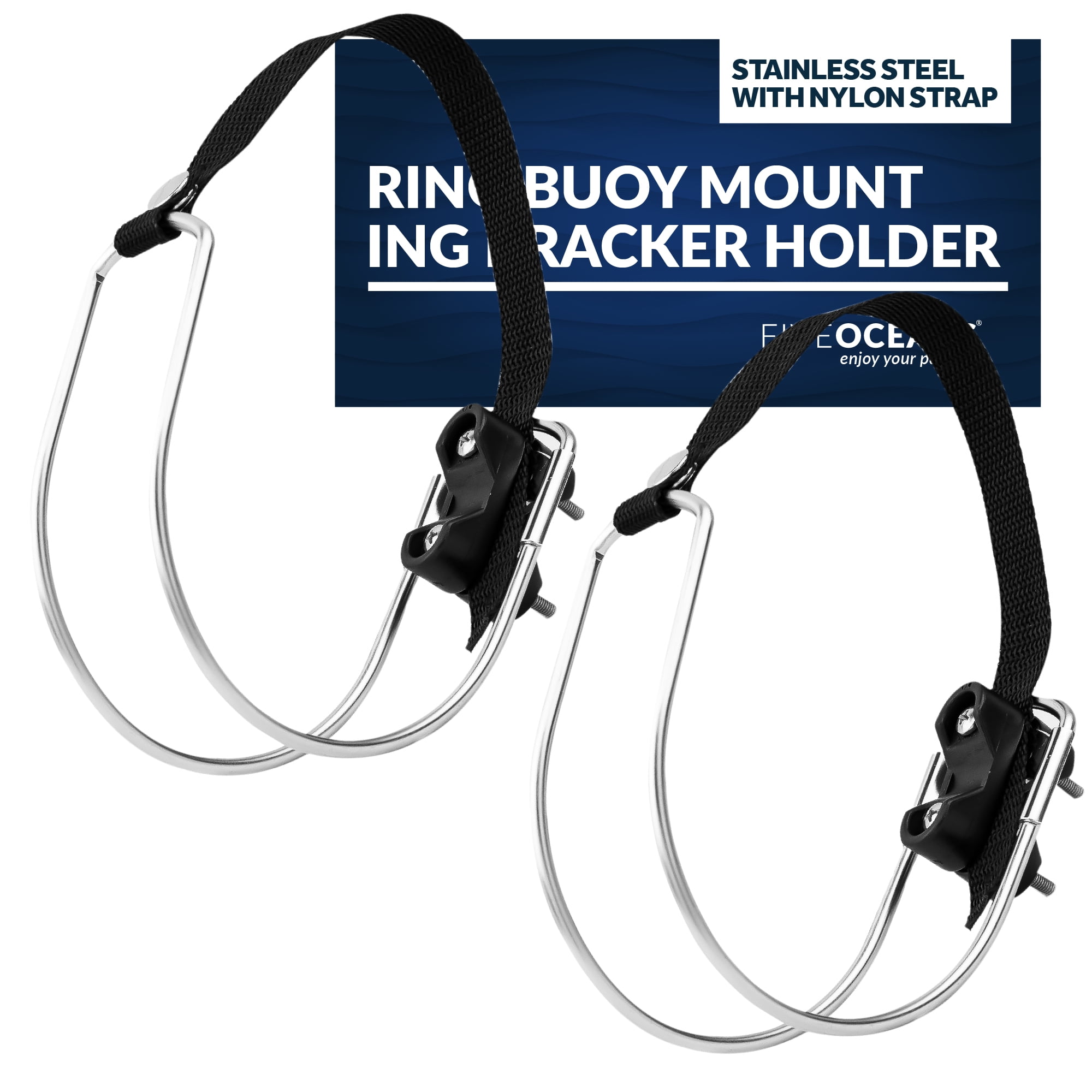 Five Oceans Stainless Steel Ring Buoy Mounting Bracket Holder with ...