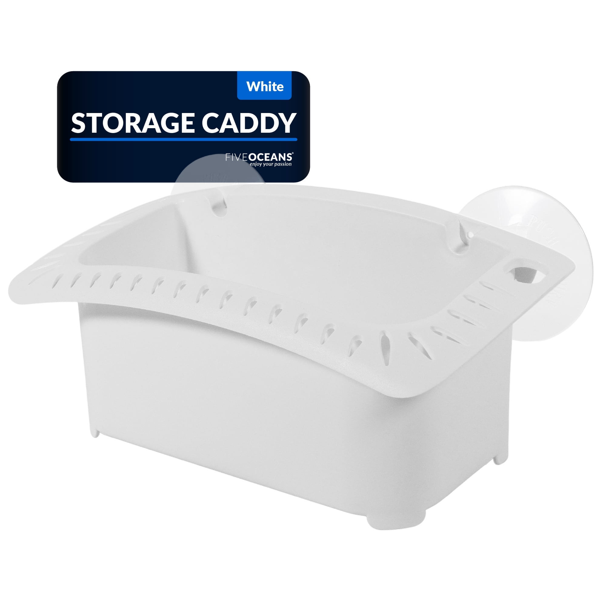 Five Oceans Storage Caddy - Cockpit Organizer with Suction Cups - White ...