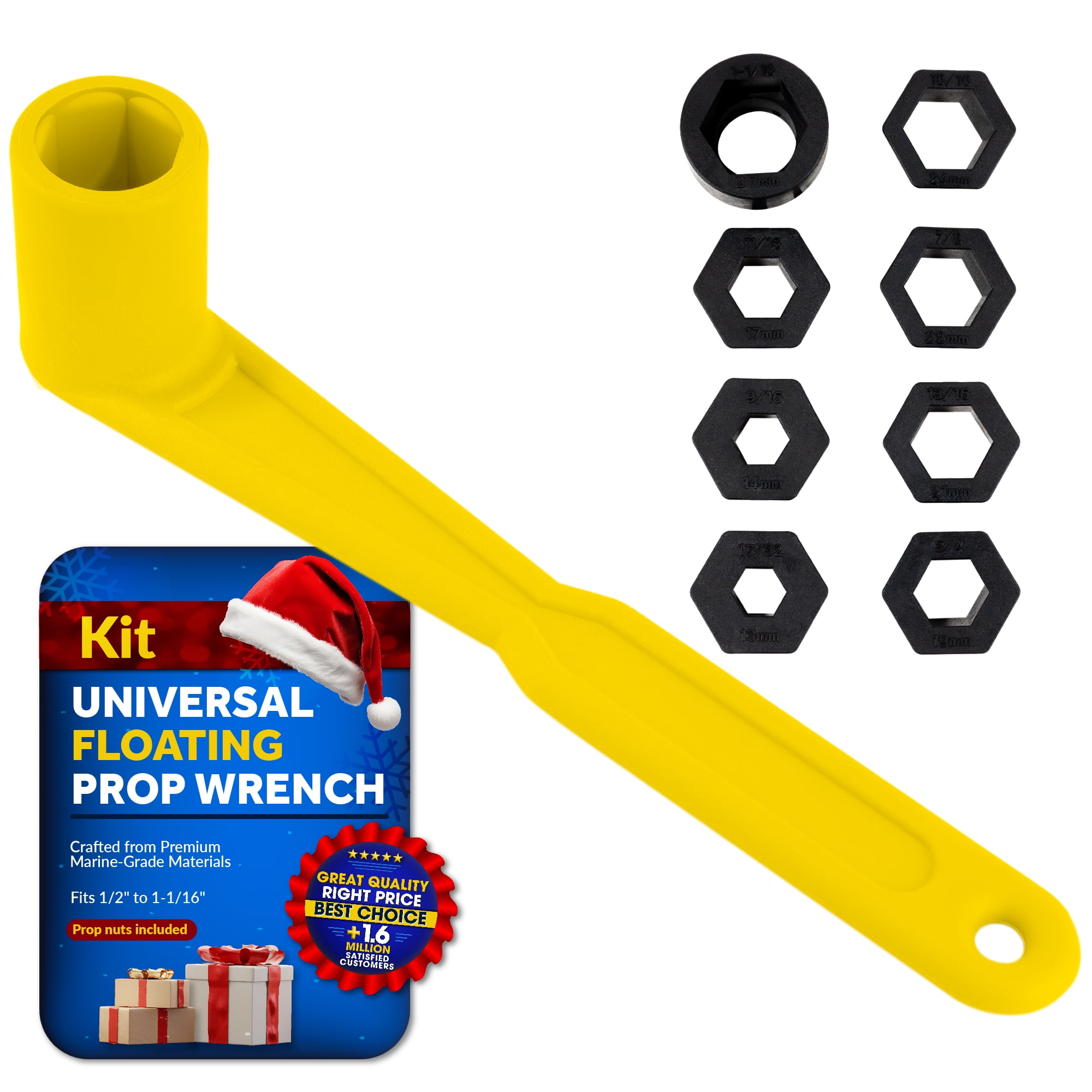 Five Oceans Universal Prop Wrench Kit with Multiple Sockets, Floating Boat Propeller Wrench Nuts ...