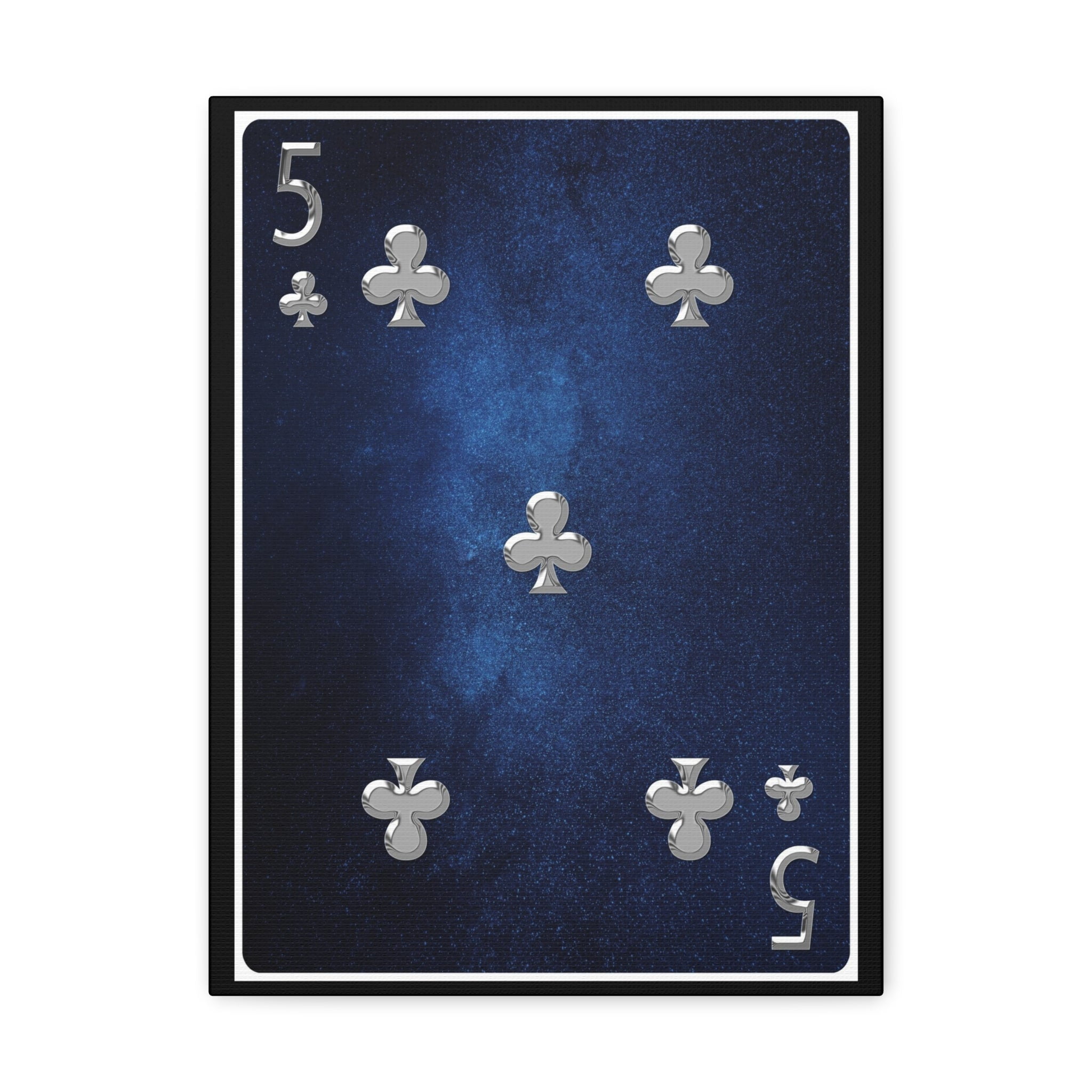 Five Of Clubs Space Background Playing Card Canvas Wall Art for Home ...