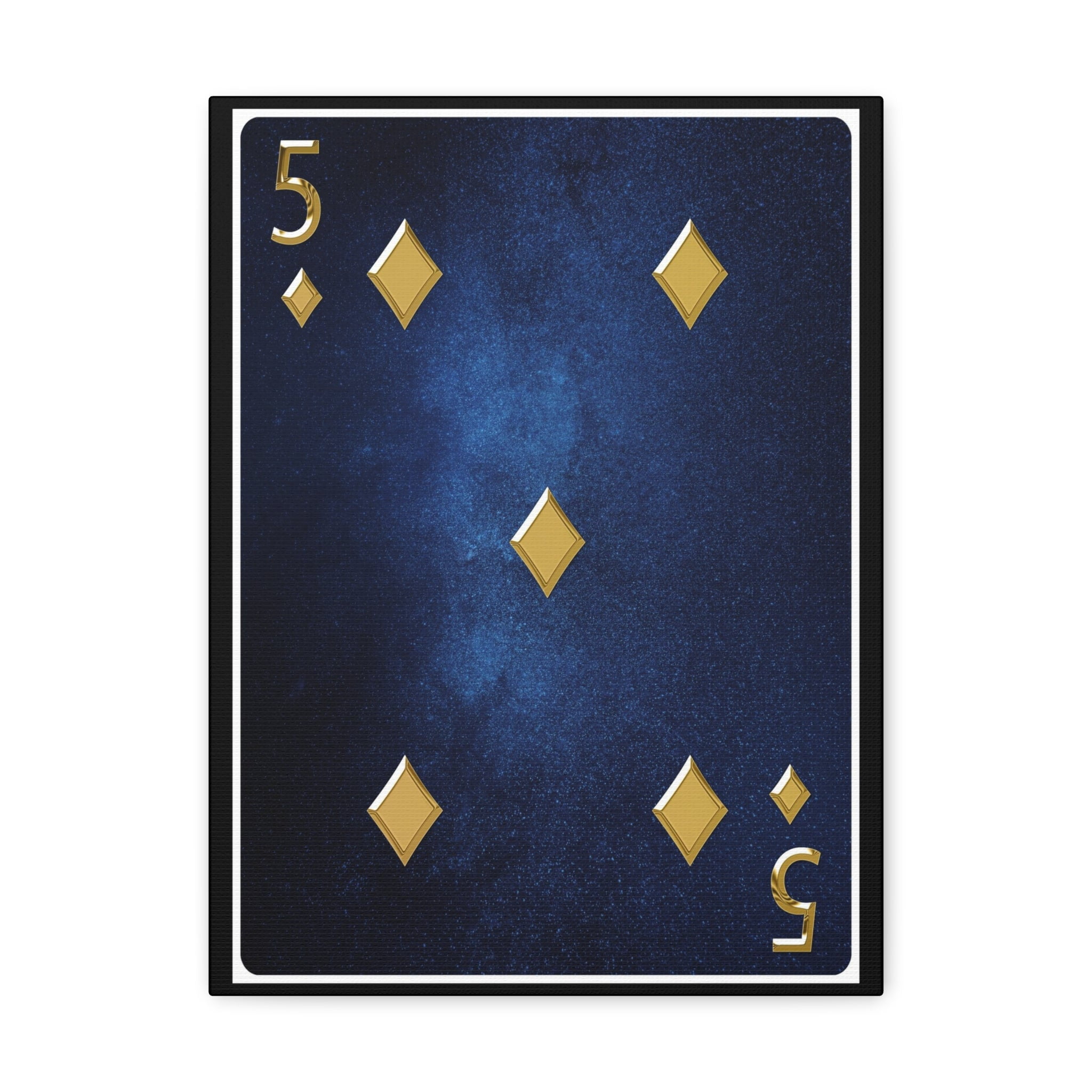 Five Of Diamonds Space Background Playing Card Canvas Wall Art for Home ...
