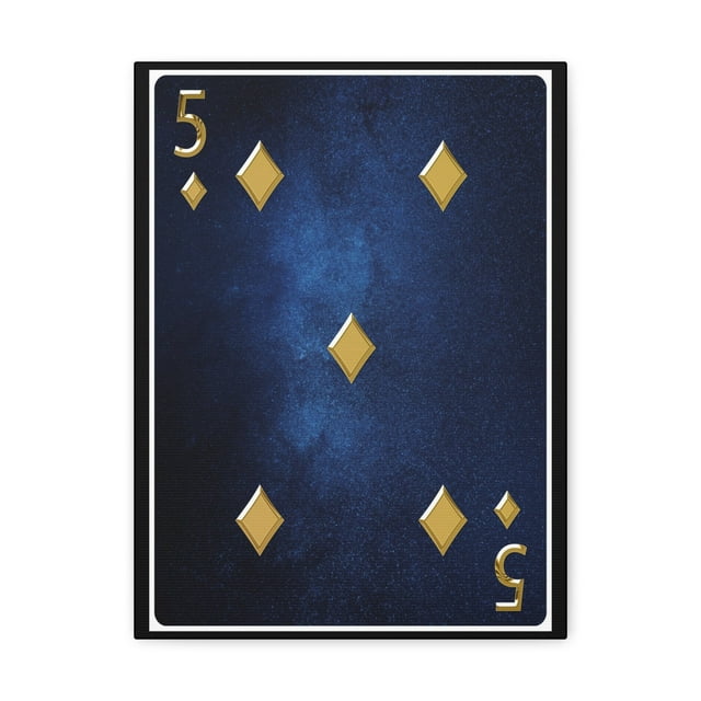 Five Of Diamonds Space Background Playing Card Canvas Wall Art for Home ...