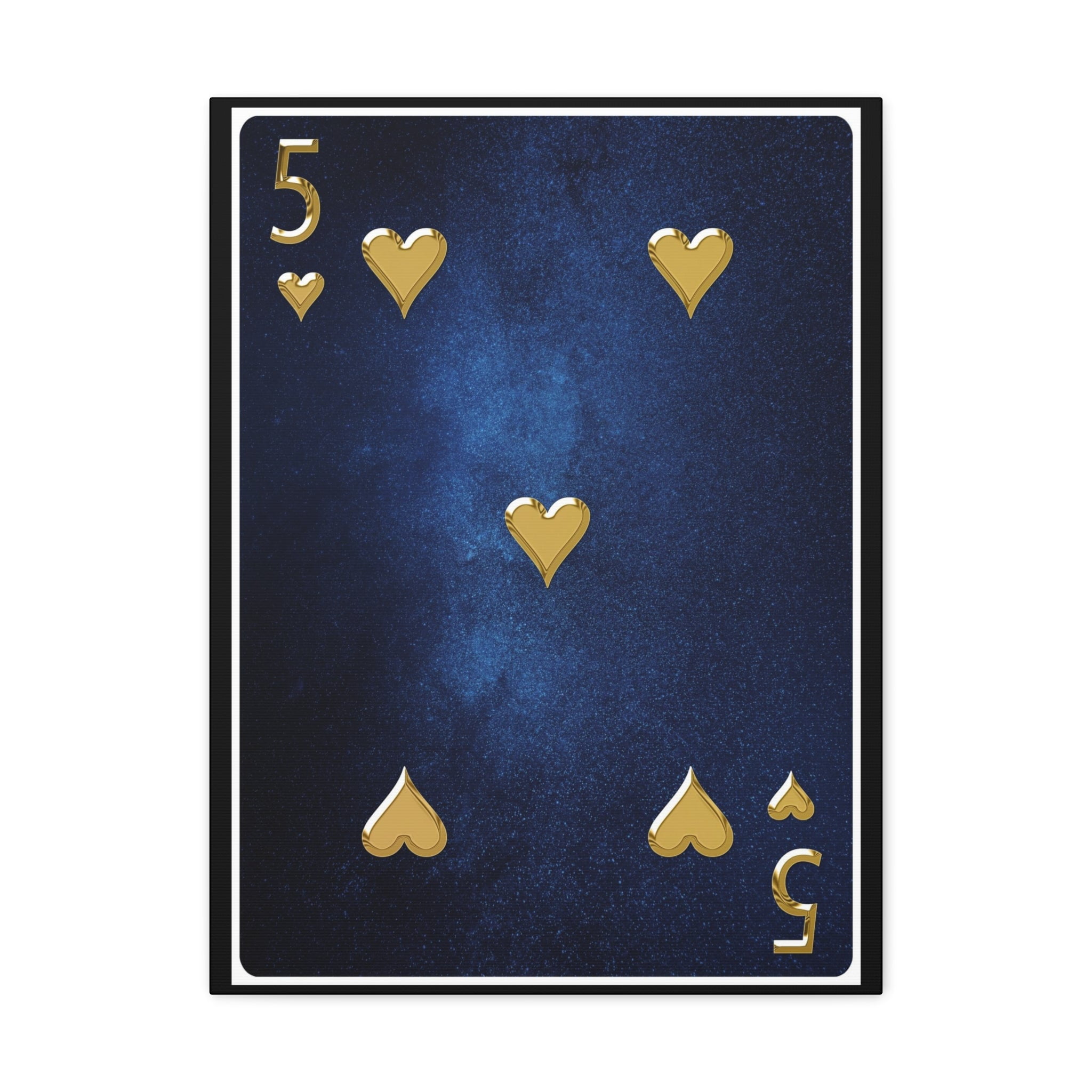 Five Of Hearts Space Background Playing Card Canvas Wall Art for Home ...