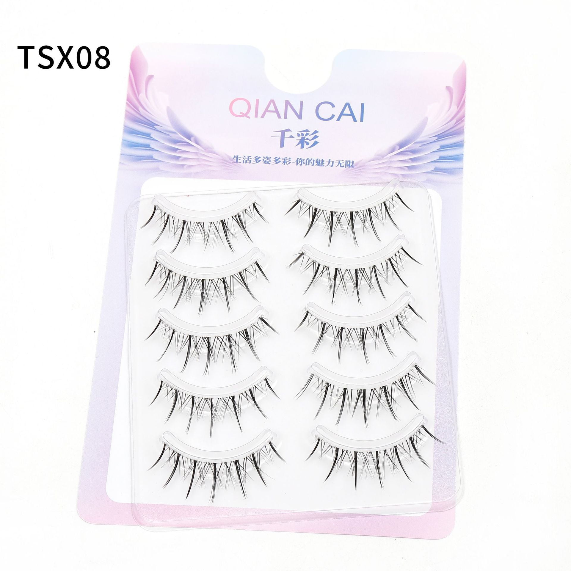 Five Pairs of Imp Devil Thai Air Eyelashes Natural Messy Sharp Tail ...