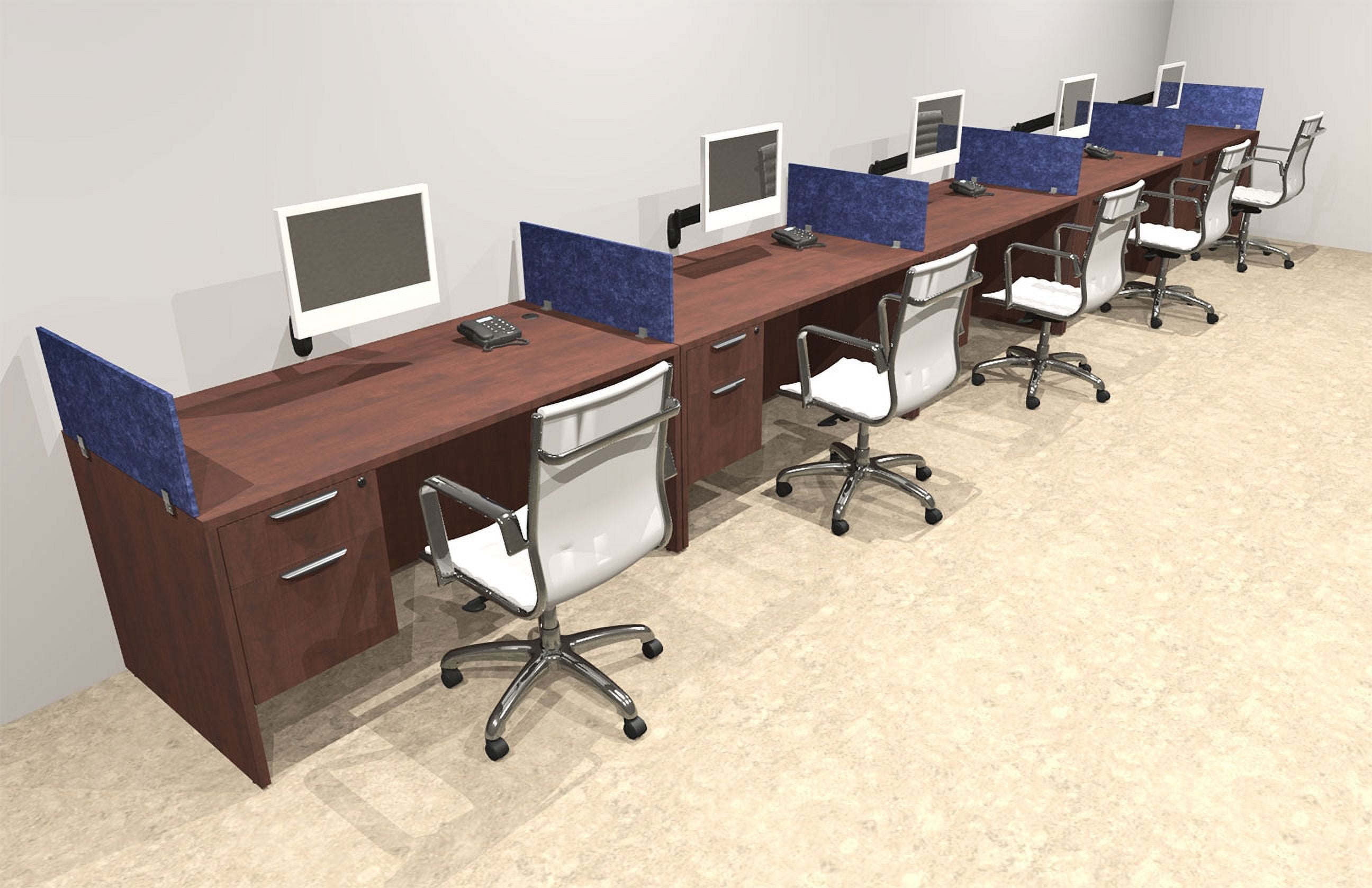 Five Person Modern Accoustic Divider Office Workstation Desk Set, #OT ...
