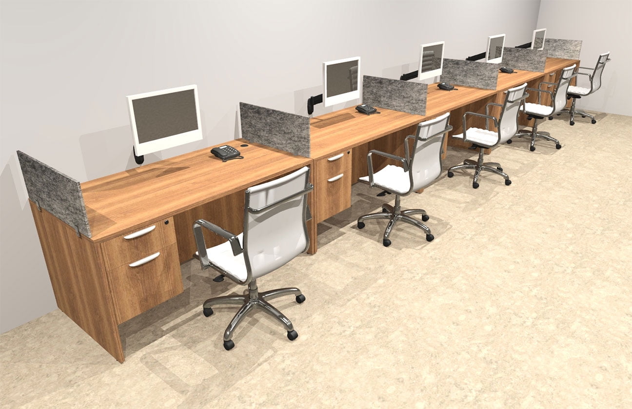 Five Person Modern Accoustic Divider Office Workstation Desk Set, #OT ...