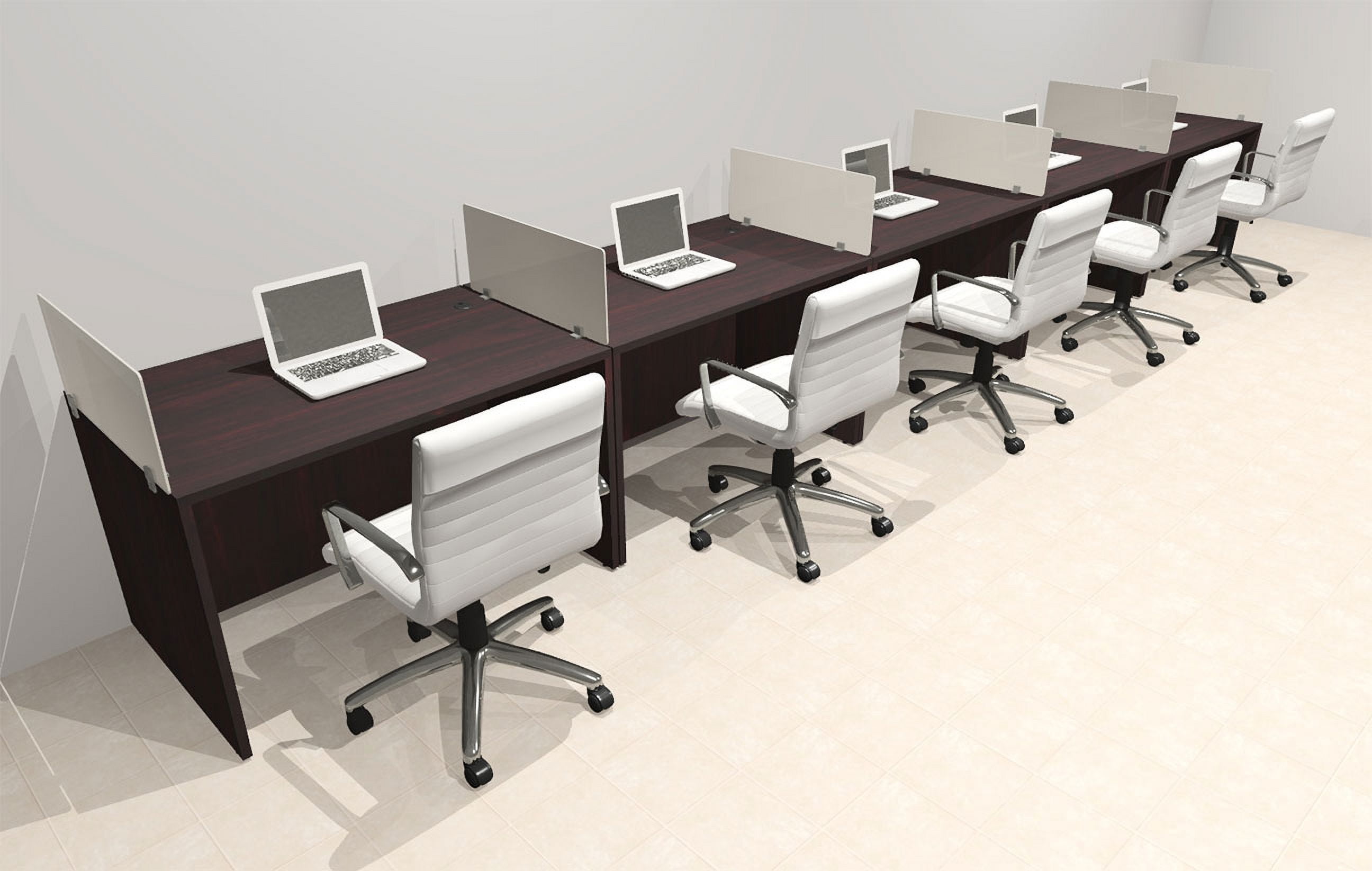 Five Person Modern Acrylic Divider Office Workstation Desk Set, #OT-SUS ...