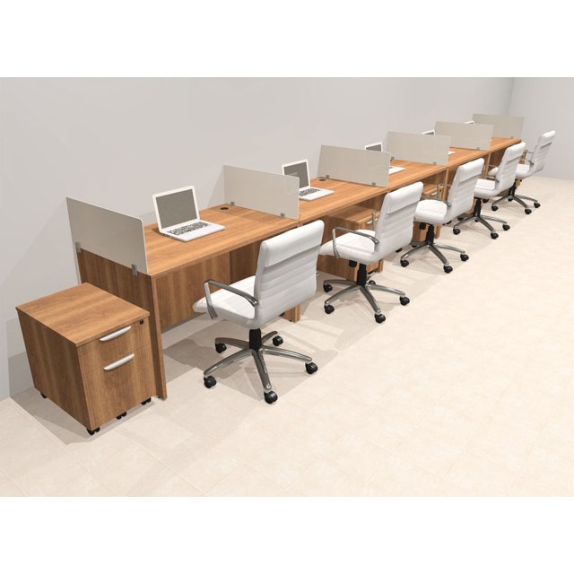 Five Person Modern Acrylic Divider Office Workstation Desk Set, #OT-SUS ...